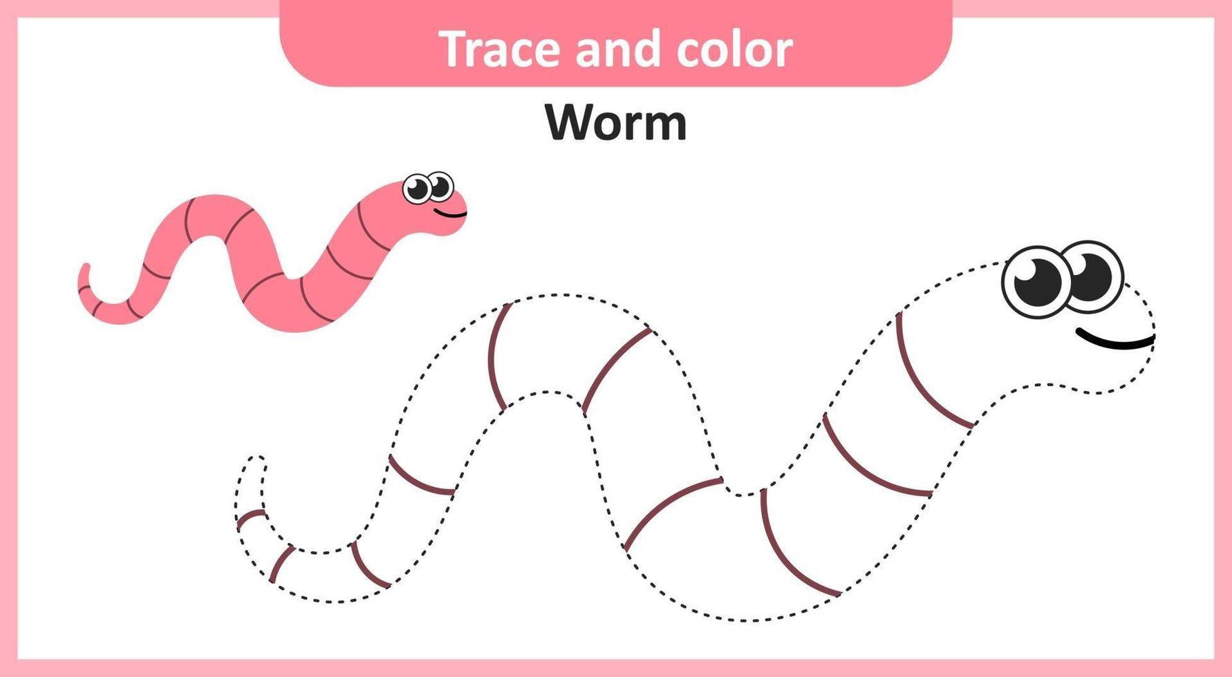 Trace and Color Worm 2176329 Vector Art at Vecteezy