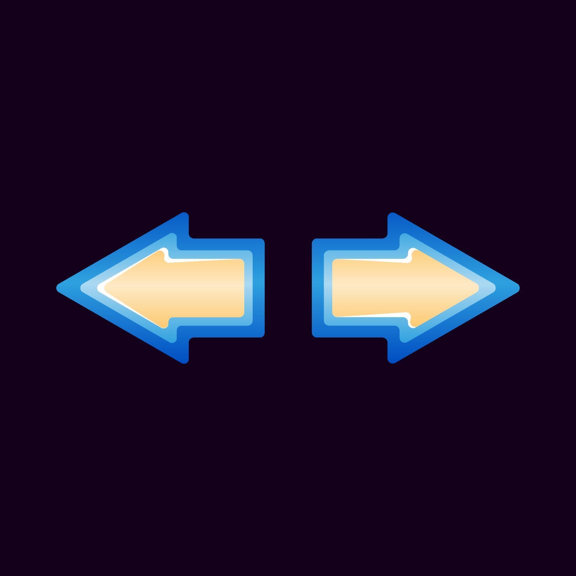 Set Of Fantasy Game Ui Glossy Button Arrow Set For Gui Asset Elements
