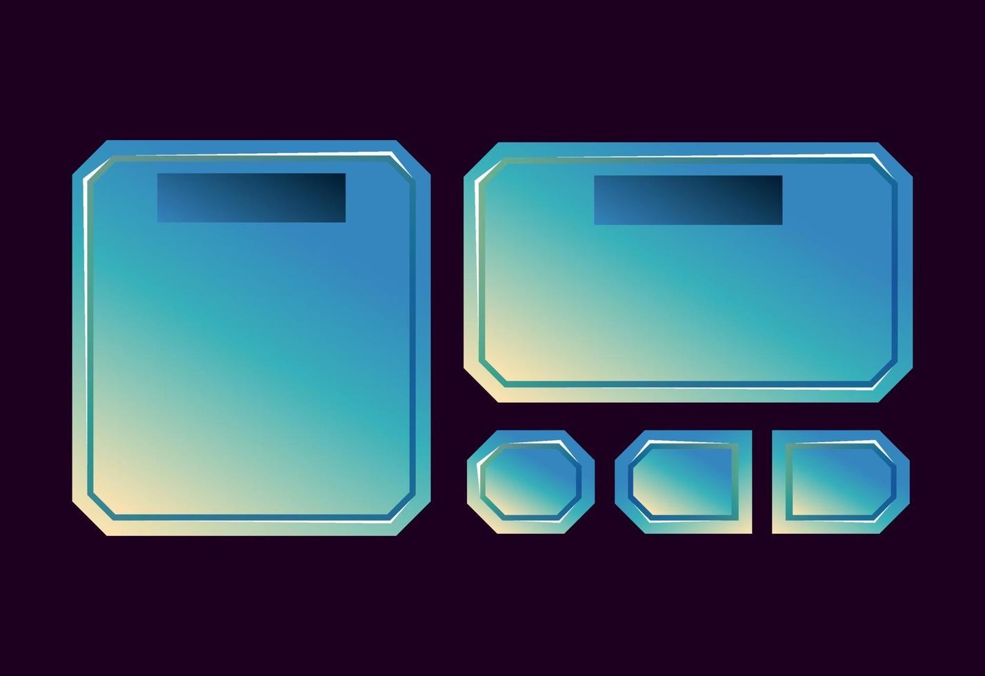 set of fantasy space game ui board pop up for gui asset elements vector illustration 2177339 ...