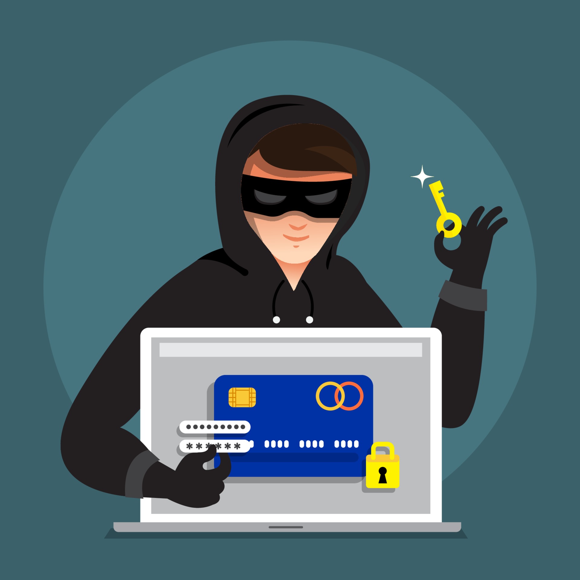 Cyber Hacker Stealing Data On Internet Device 2179076 Vector Art At