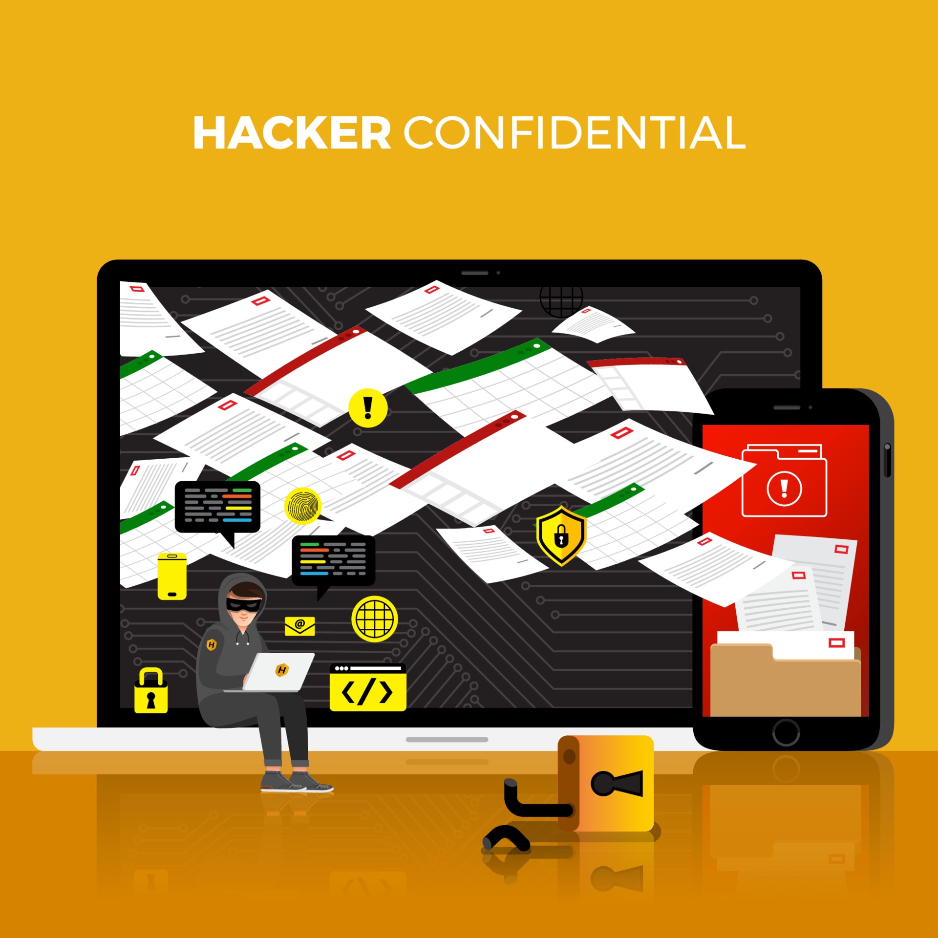 Cyber Hacker Stealing Data On Internet Device 2179082 Vector Art At