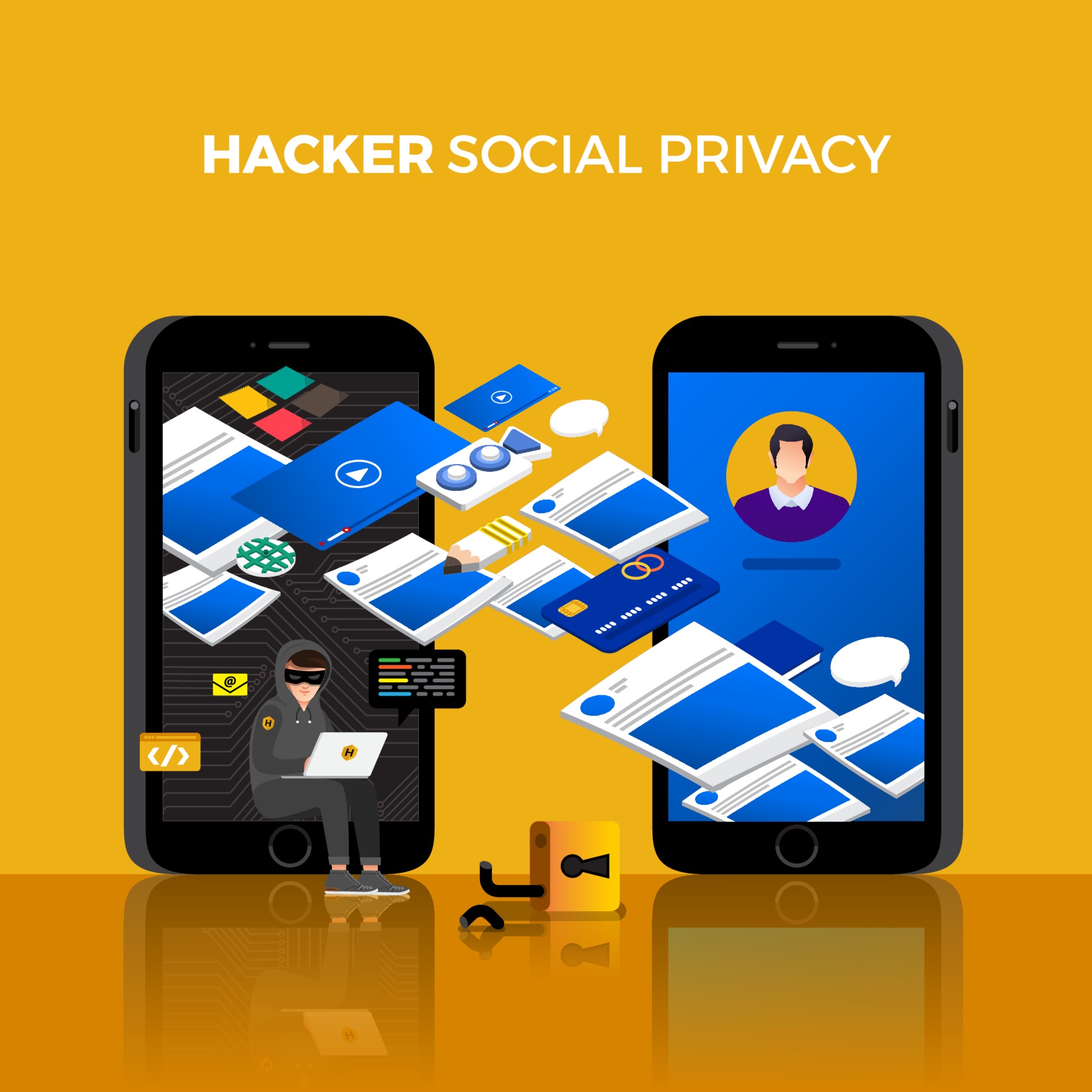 Cyber Hacker Stealing Data On Internet Device 2179086 Vector Art At Vecteezy