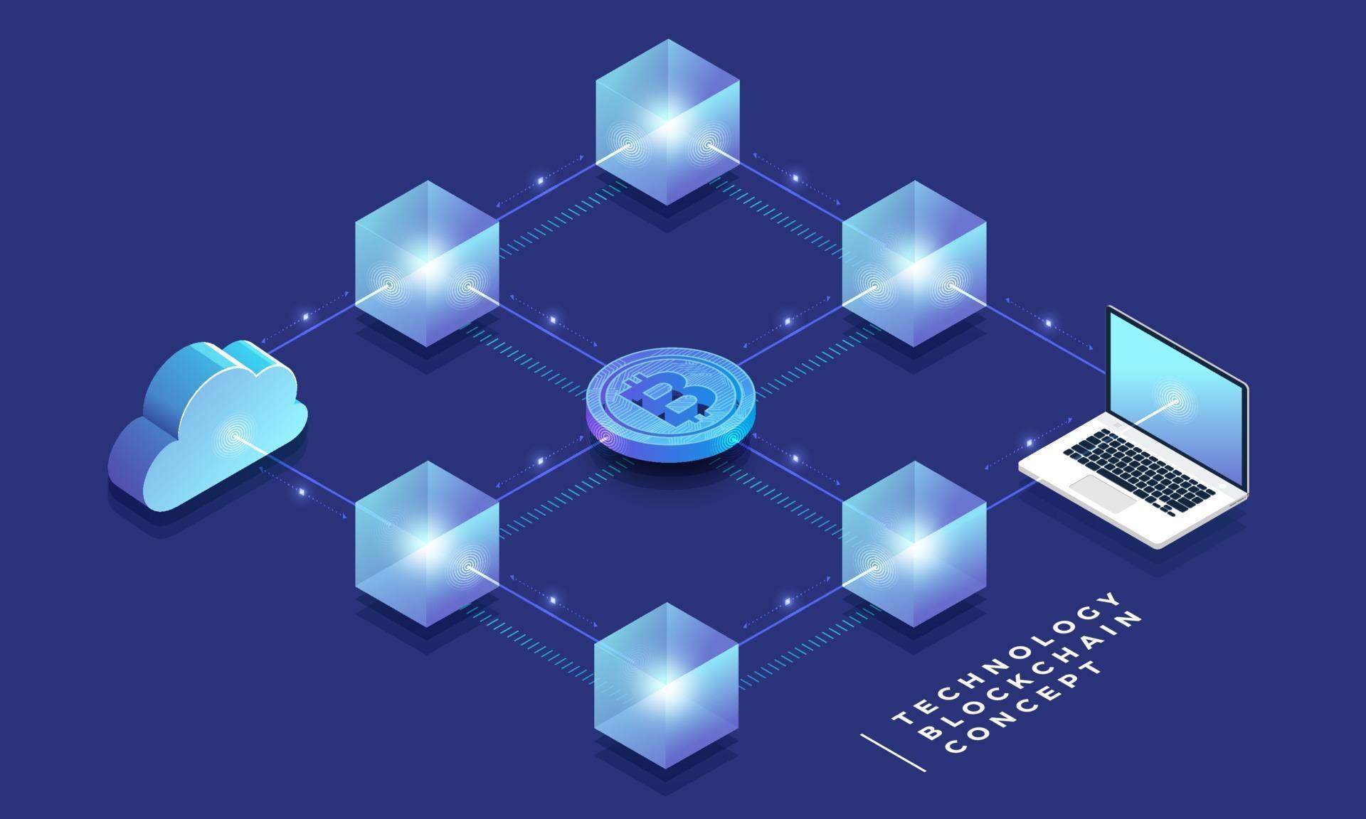 Blockchain And Cryptocurrency Concept 2180159 Vector Art At Vecteezy