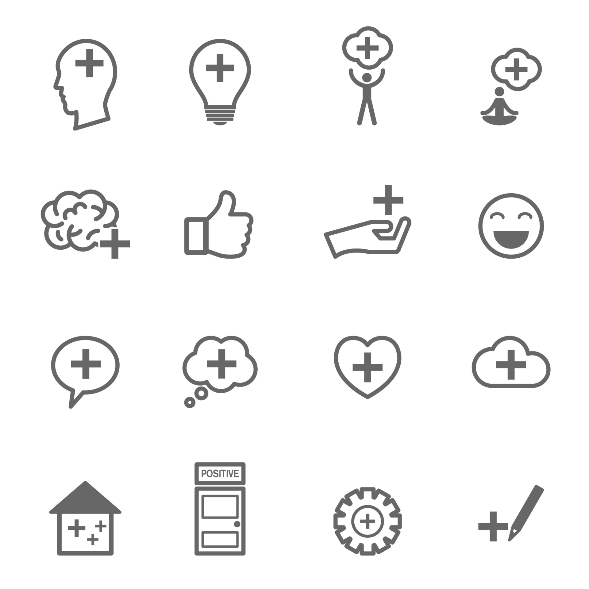 Think Positive Icons 2180194 Vector Art At Vecteezy