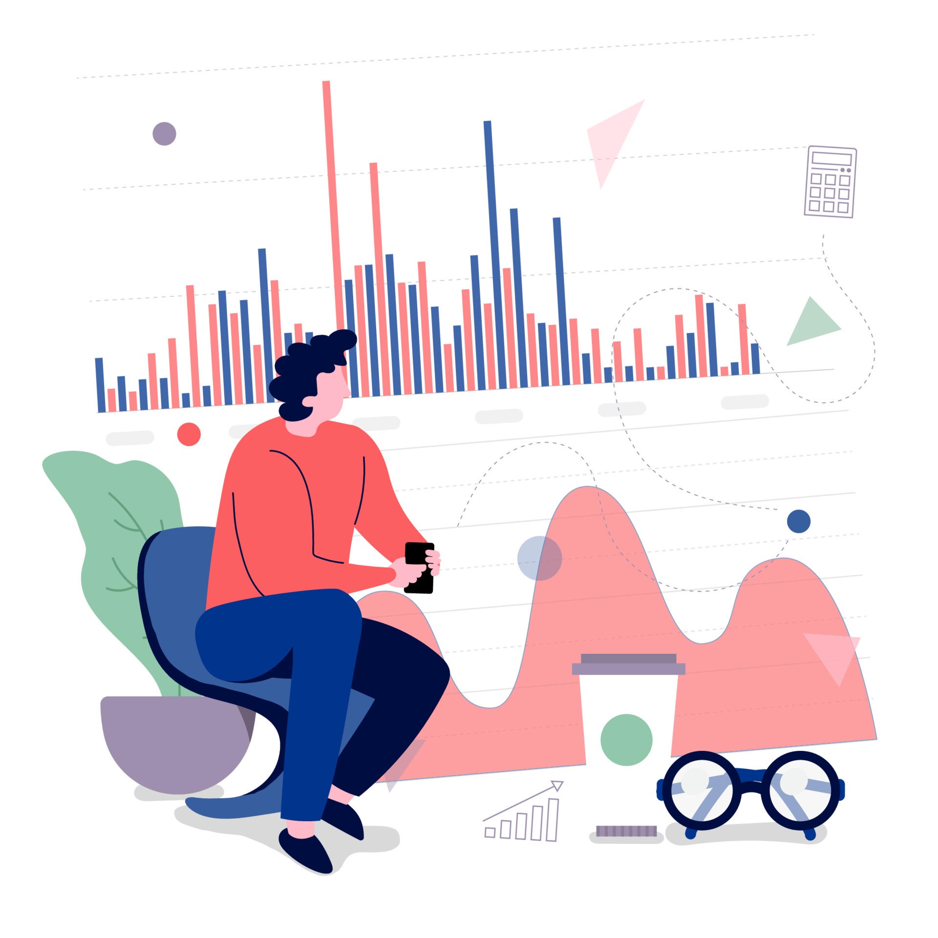 business analyst working with data graphs and charts 2180232 Vector Art ...