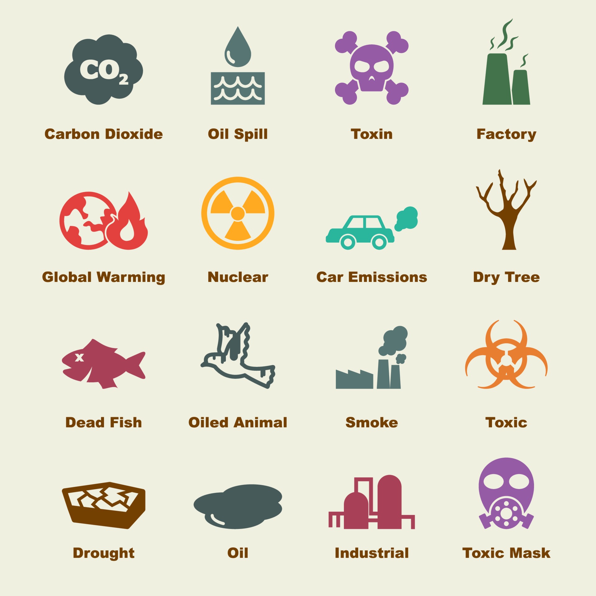 pollution vector elements 2180568 Vector Art at Vecteezy