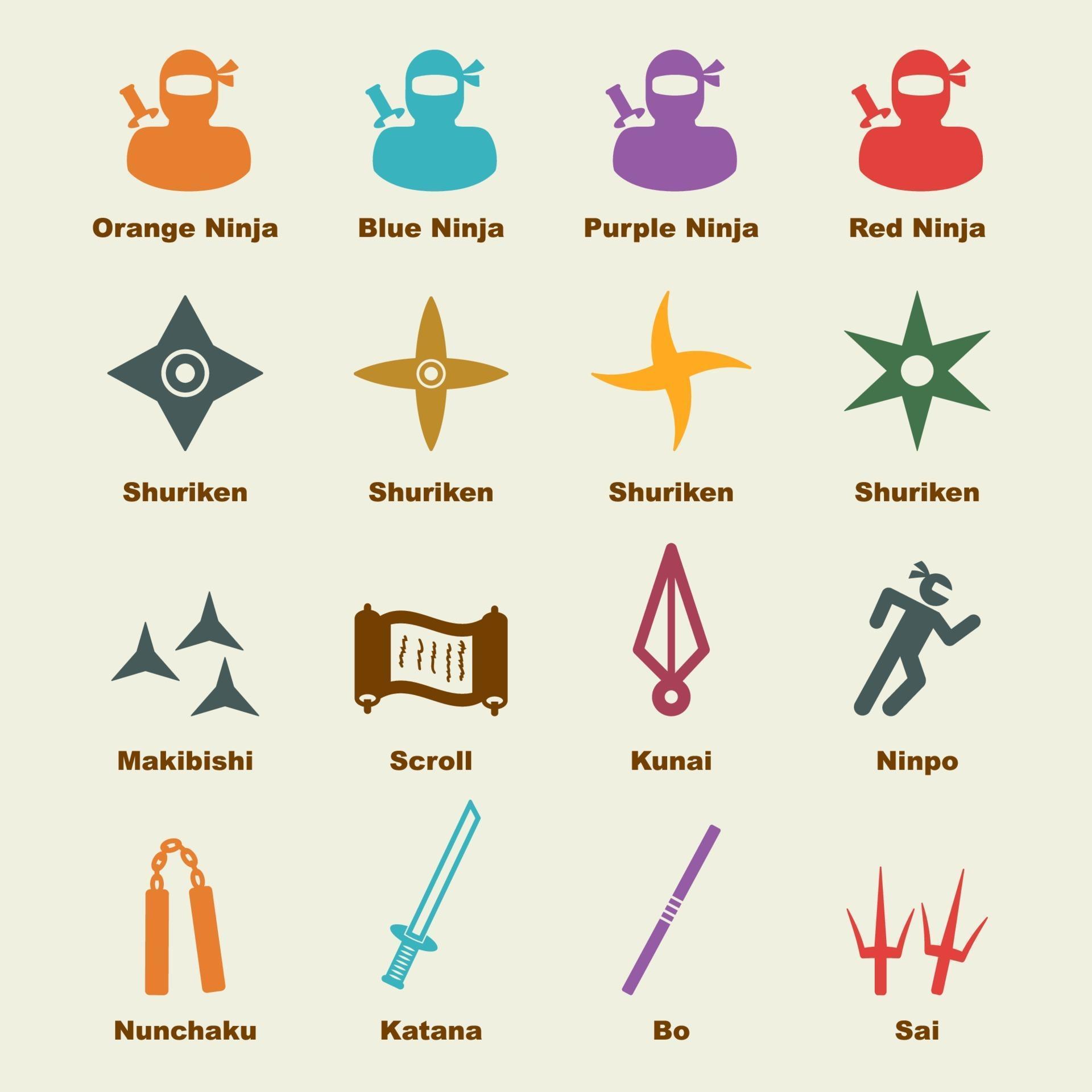 ninja vector elements 2180594 Vector Art at Vecteezy