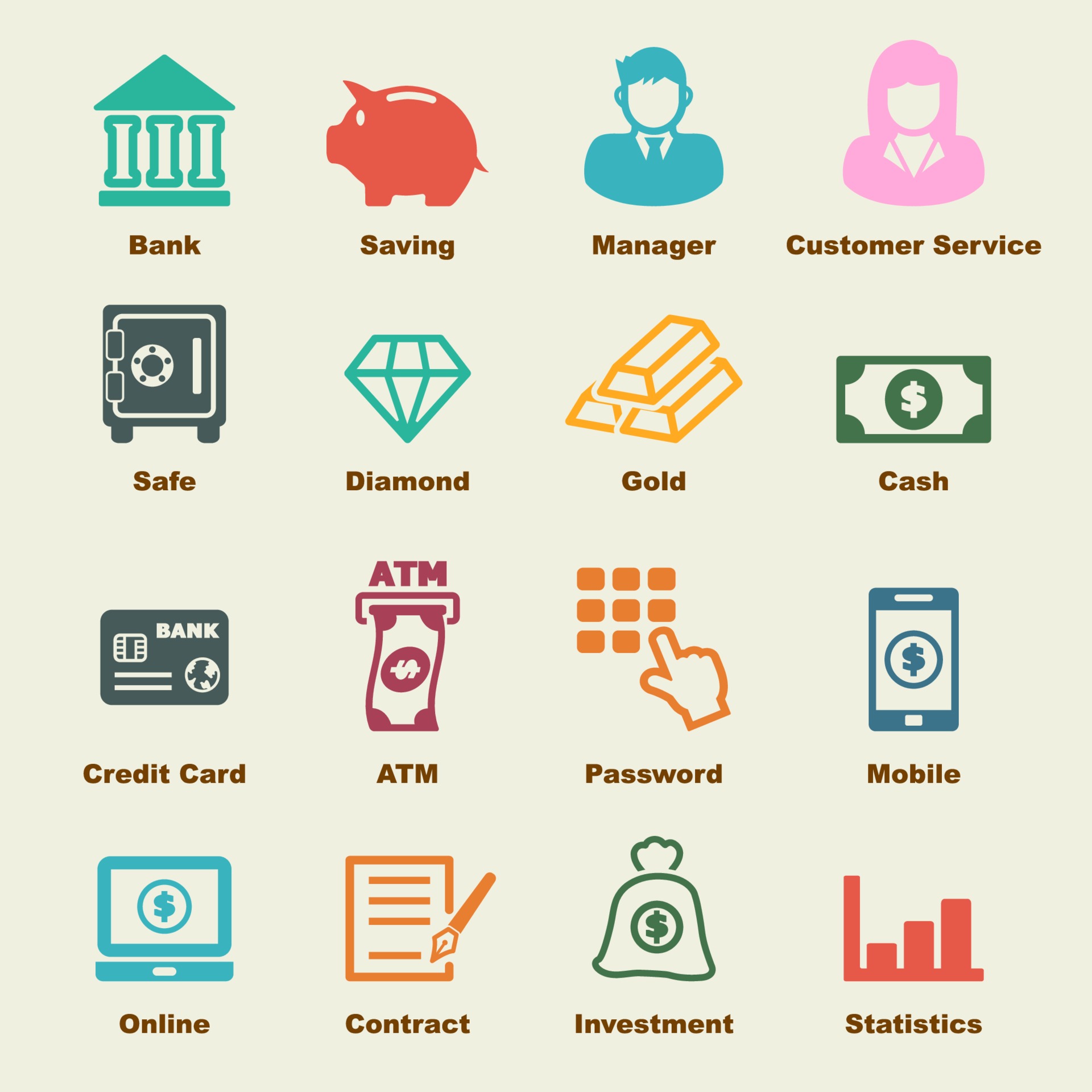 banking vector elements 2180875 Vector Art at Vecteezy