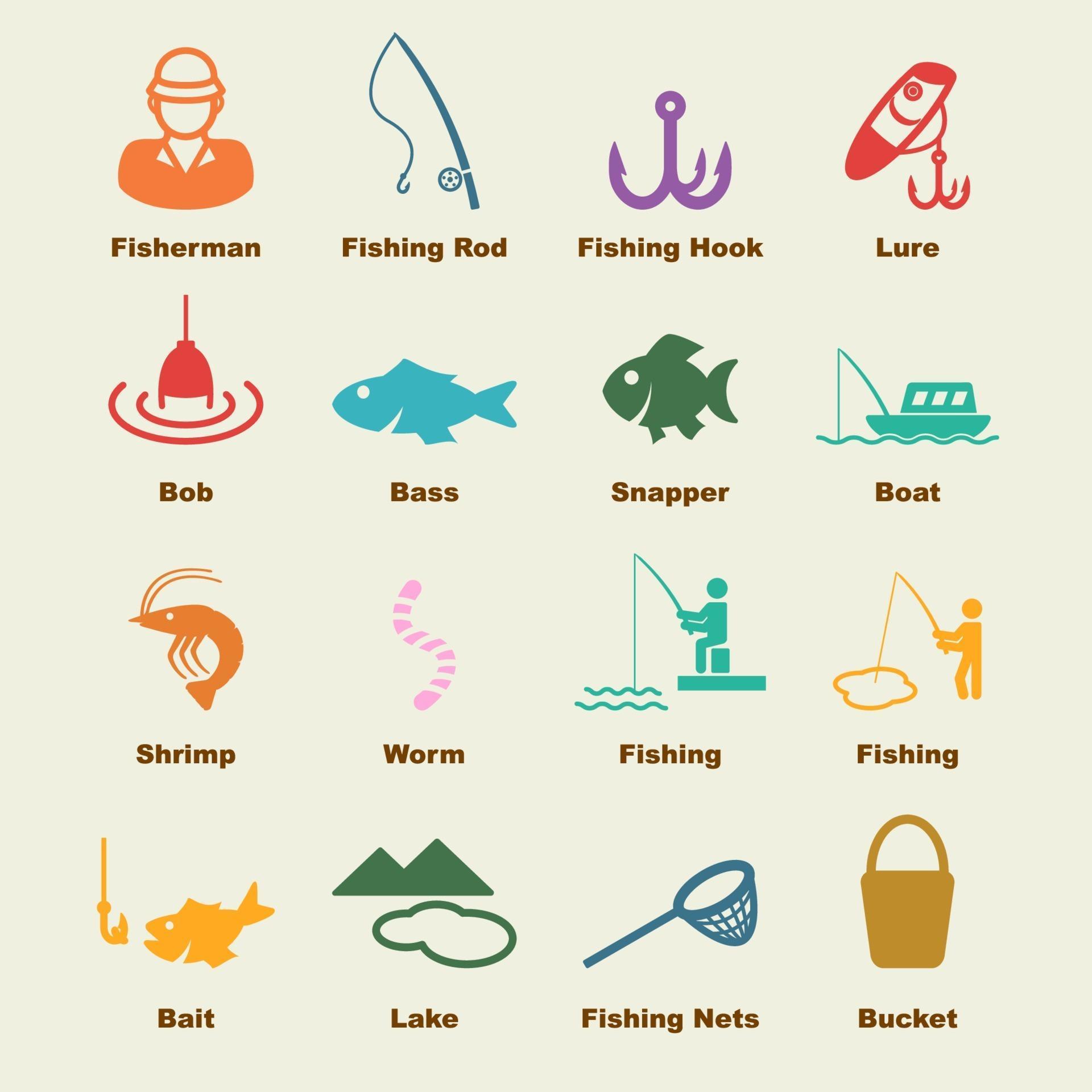 fishing vector elements 2180925 Vector Art at Vecteezy