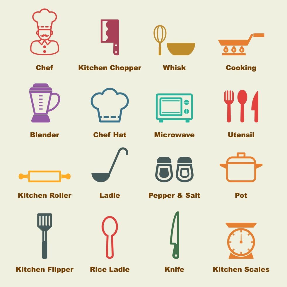 kitchen vector elements 2180937 Vector Art at Vecteezy