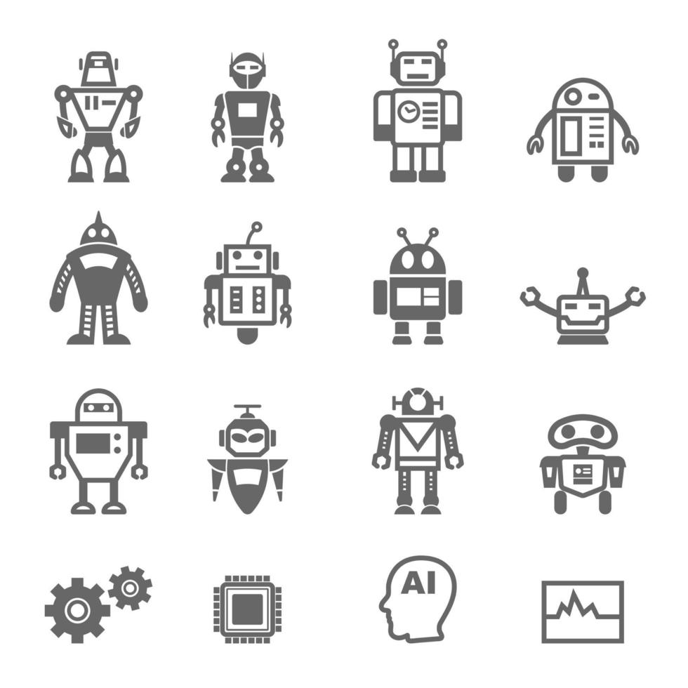 robot vector icons 2180940 Vector Art at Vecteezy