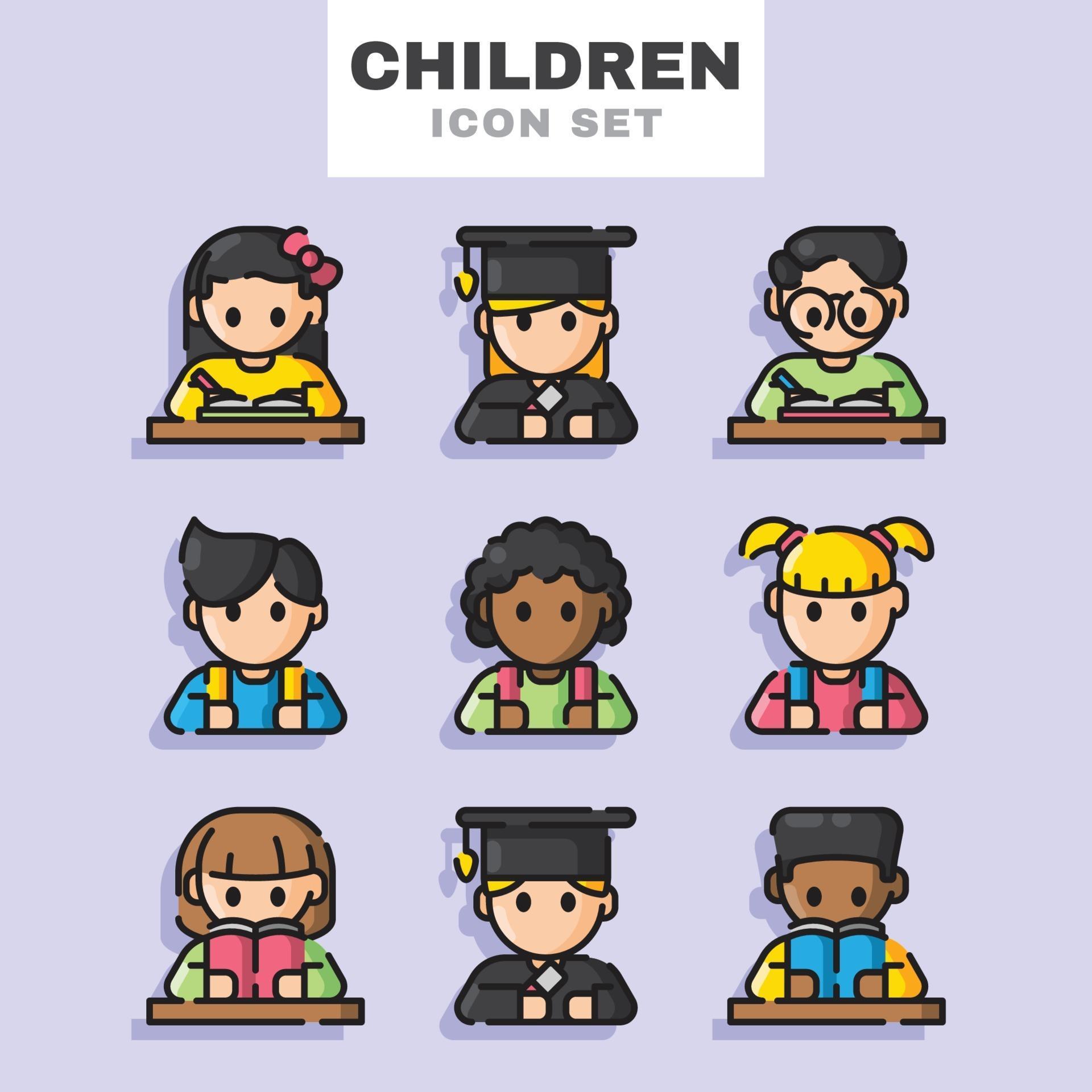 Children Icon Set 2181371 Vector Art at Vecteezy
