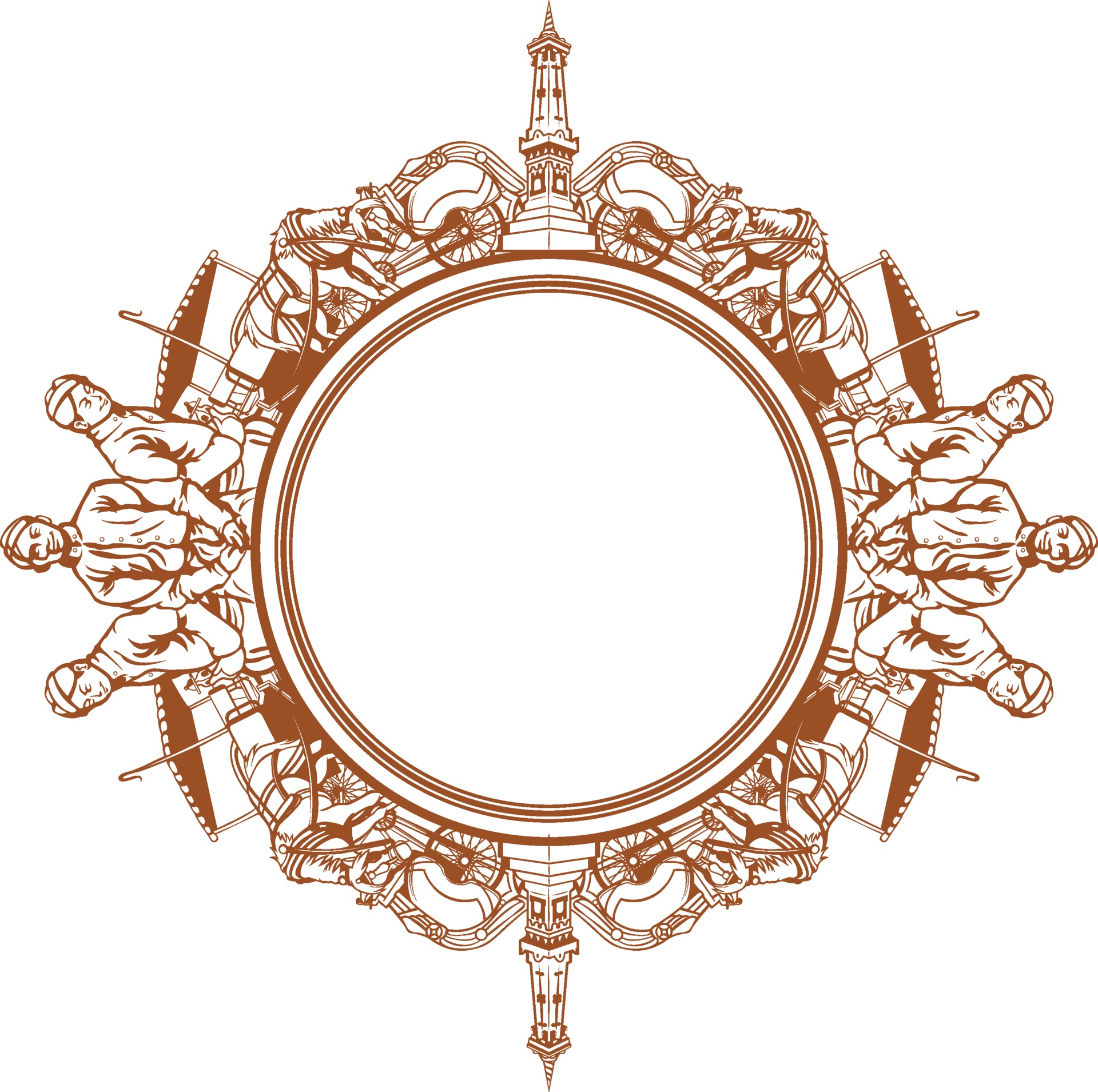 Frame Traditional Java Ornament Decorative Silhouette Vector Drawing ...