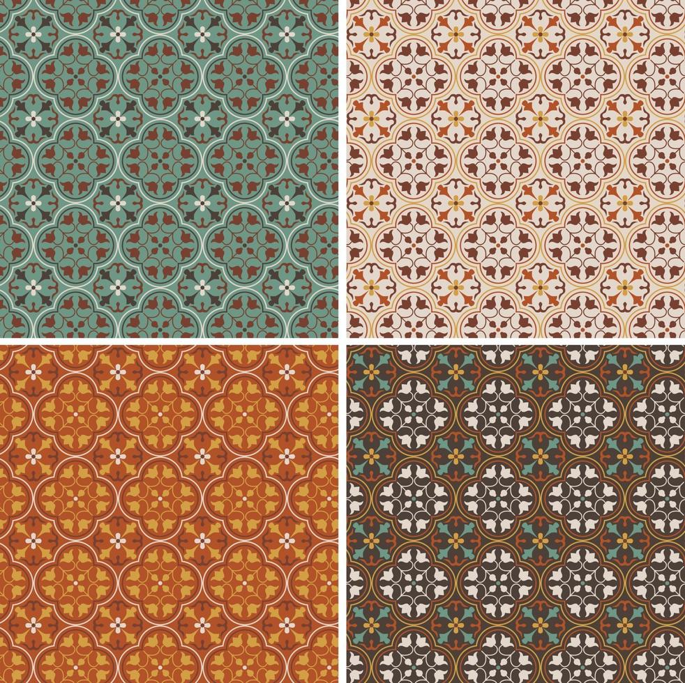 seamless ornate intricate geometric vector tile patterns 2186589 Vector ...
