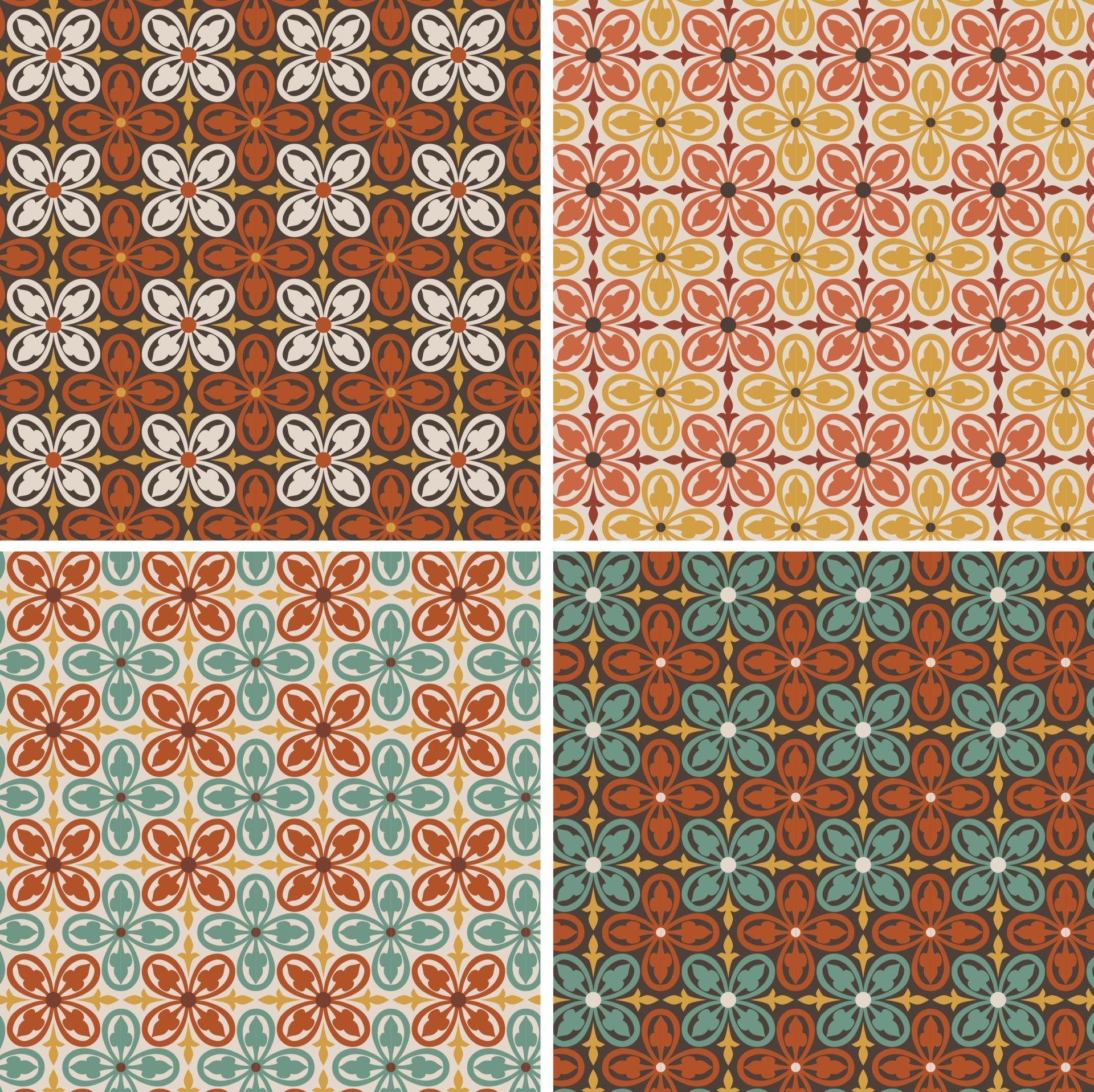 decorative geometric seamless vector tile patterns. 2186594 Vector Art ...