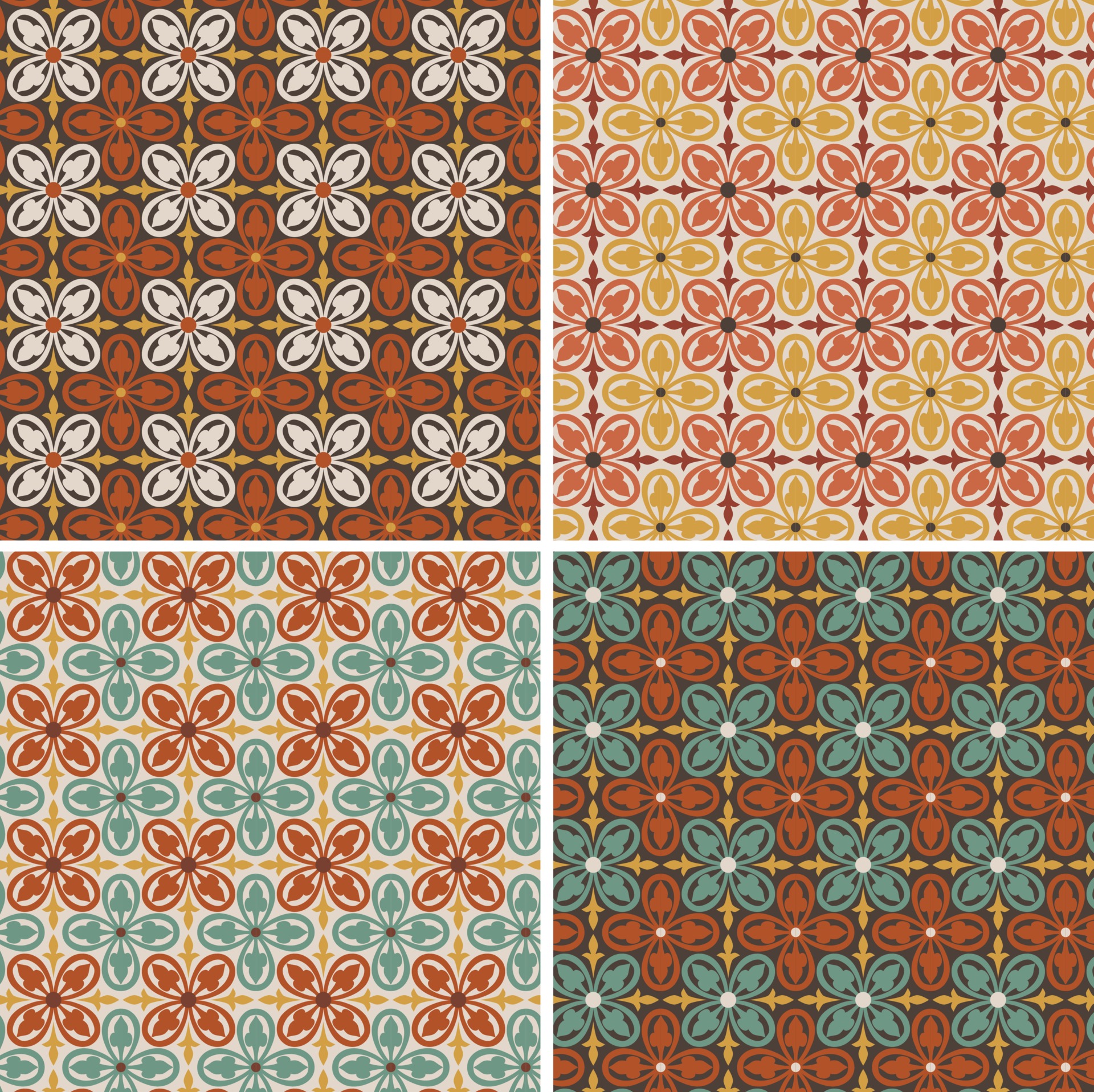 decorative geometric seamless vector tile patterns. 2186594 Vector Art ...