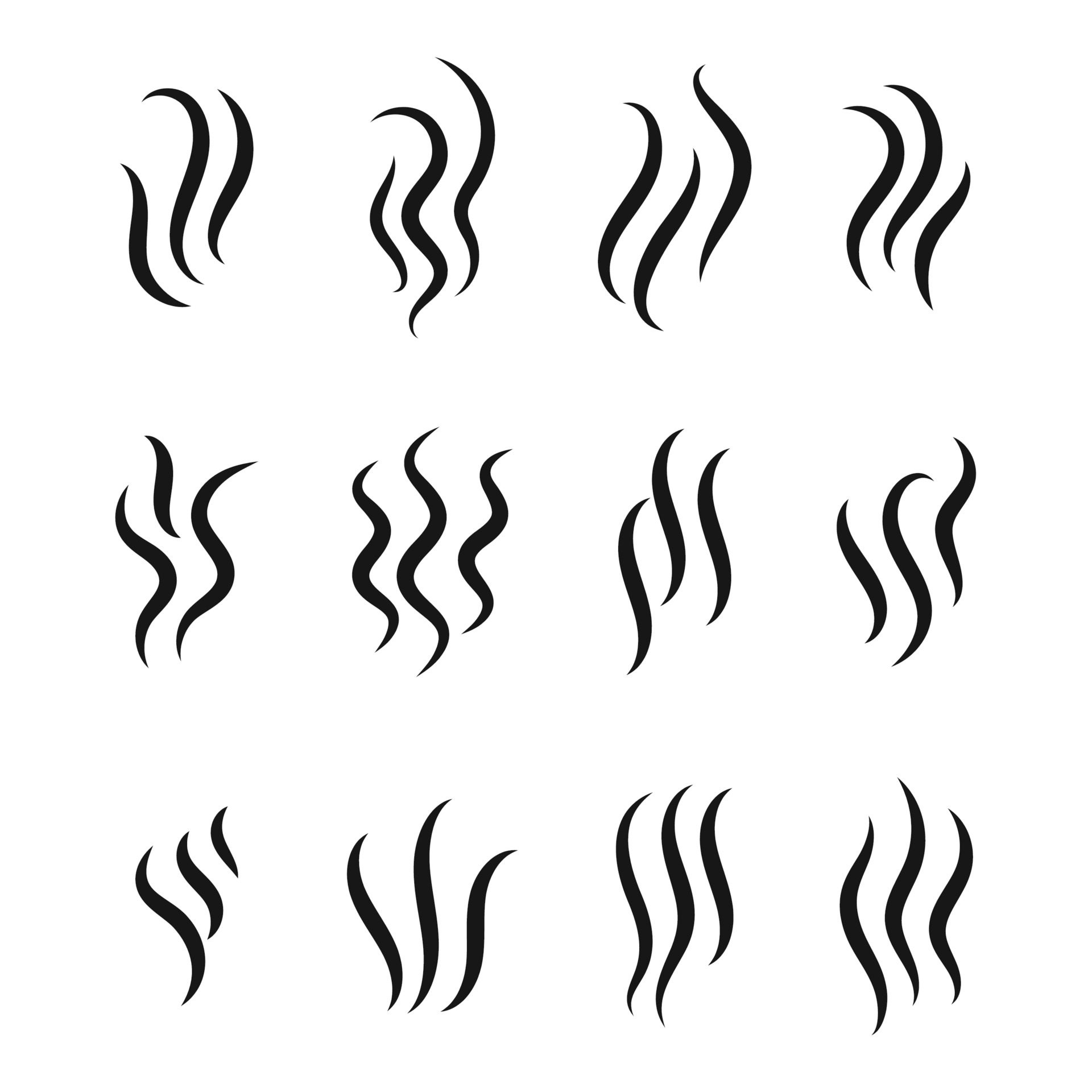 Wavy line vector of rising steam or smoke. Coffee aroma line concept ...