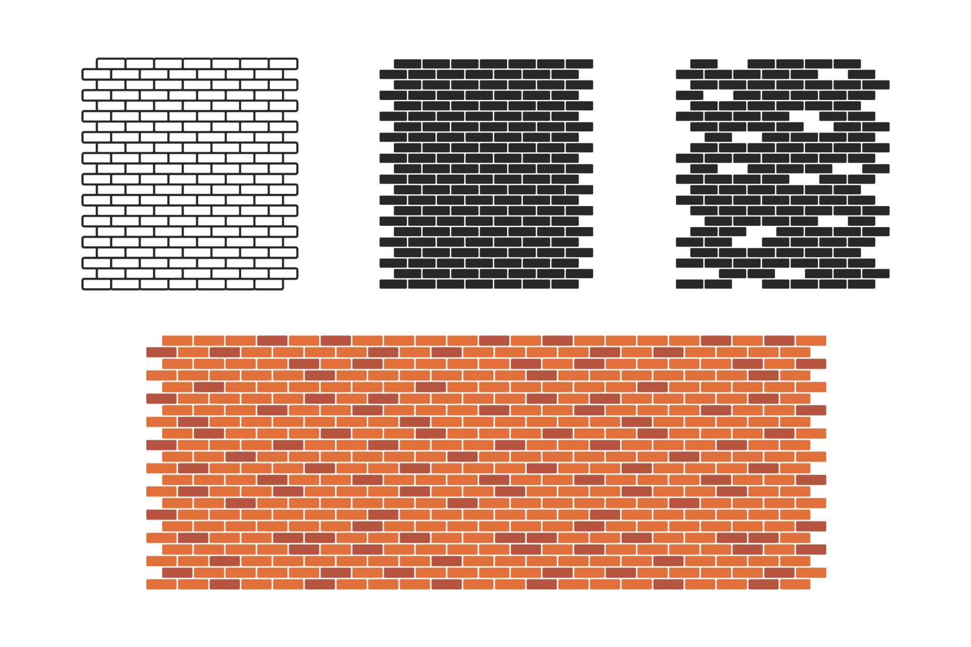 Brick wall pattern set 2187057 Vector Art at Vecteezy