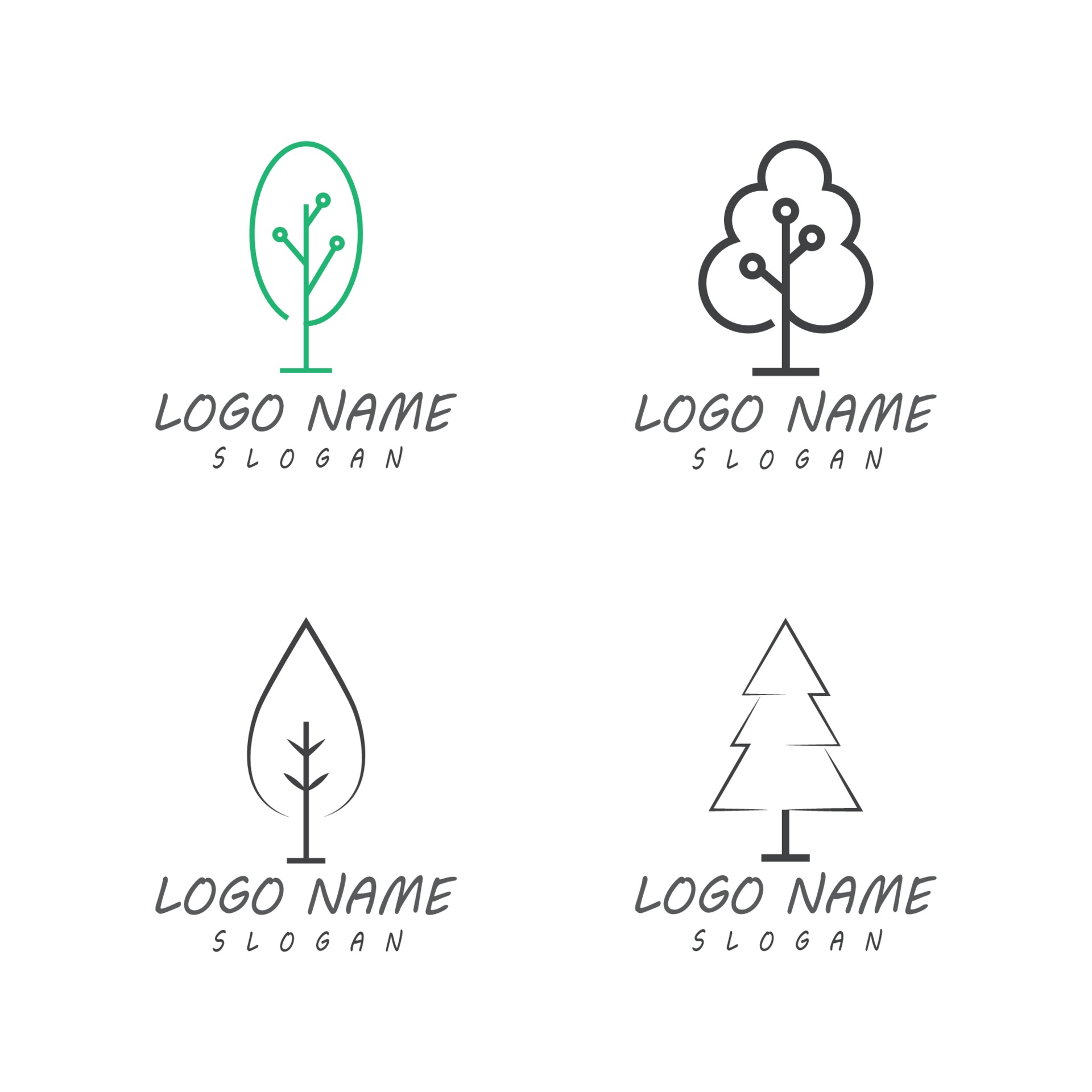 Tree Line Logo Template vector symbol nature 2189903 Vector Art at Vecteezy