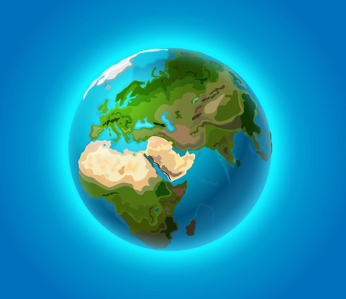 Ilustración Detallada Del Vector Del Planeta Tierra Plantilla Para Un