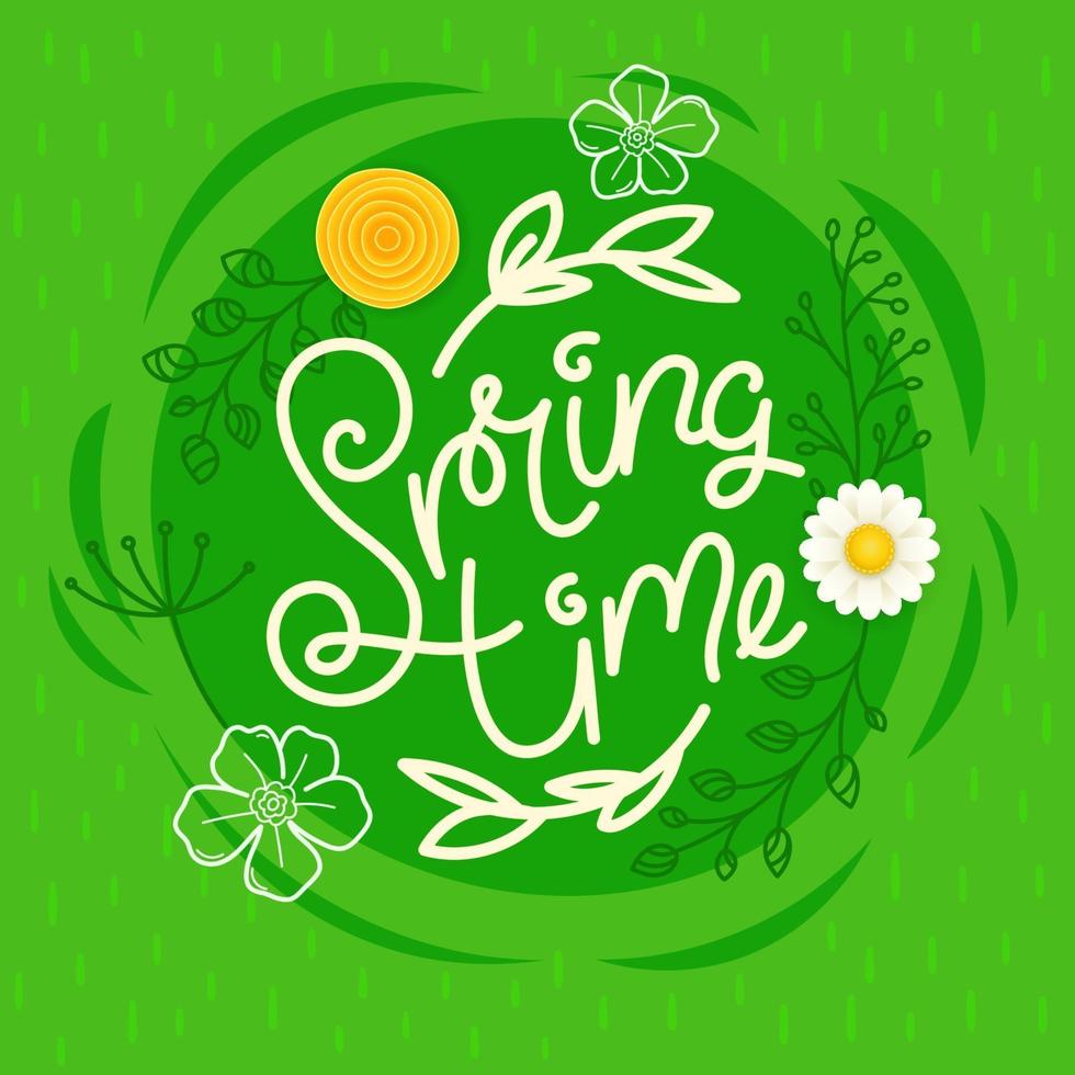 Spring time vector concept with calligraphic text 2190678 Vector Art at ...