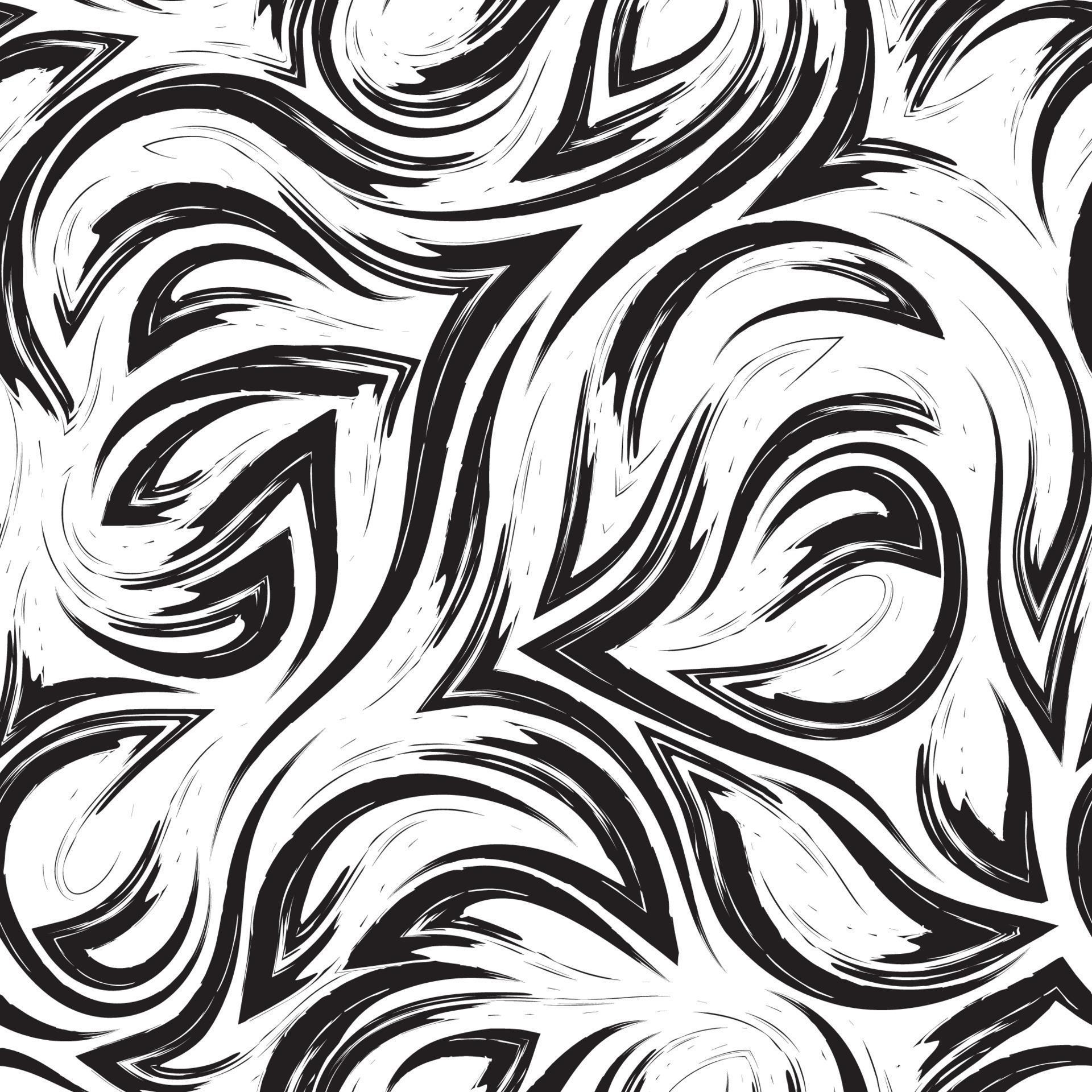Black Vector Geometric Seamless Pattern From Corners Of Flowing Lines