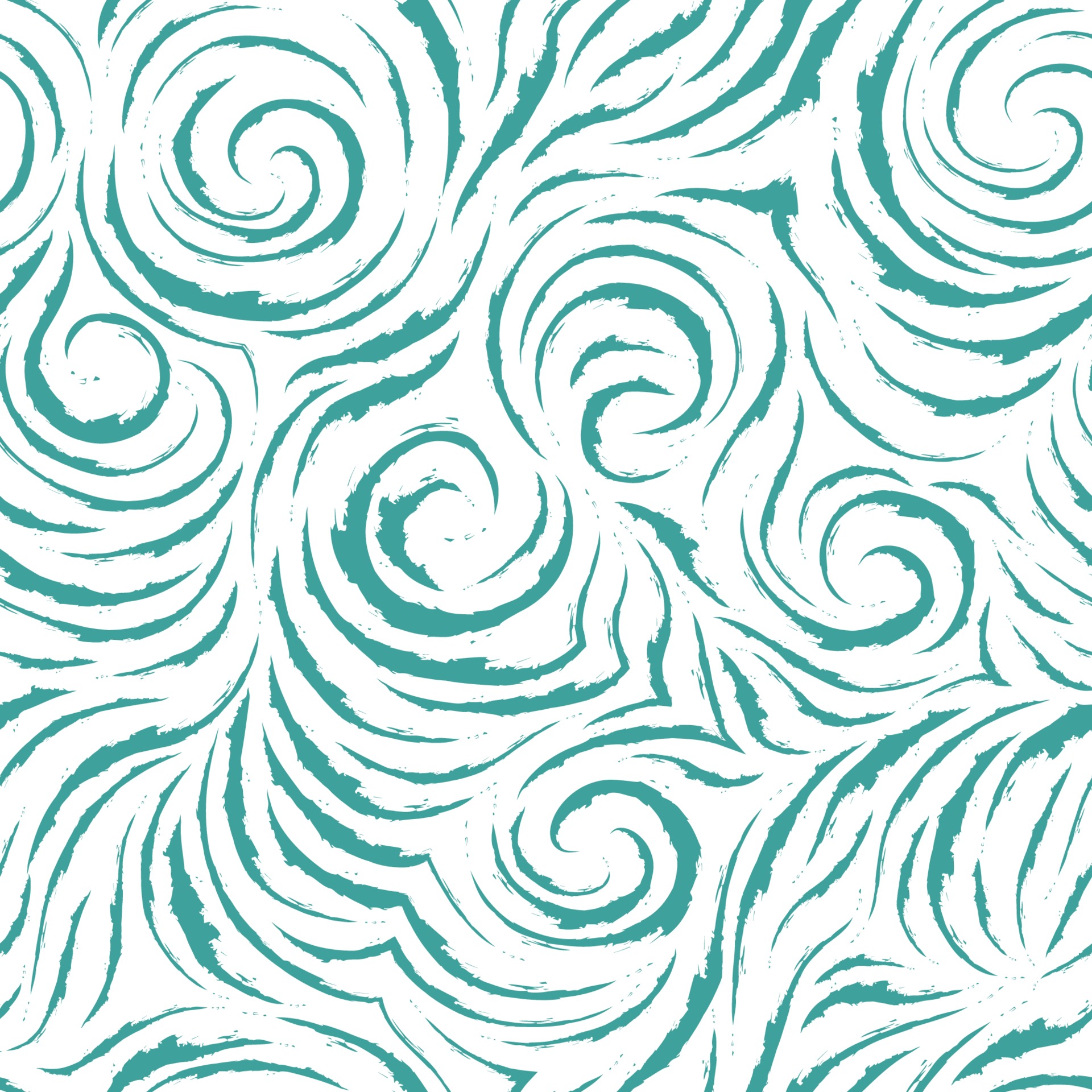 Seamless Vector Blue Pattern Of Smooth Lines With Torn Edges In The Form Of Corners And Spirals
