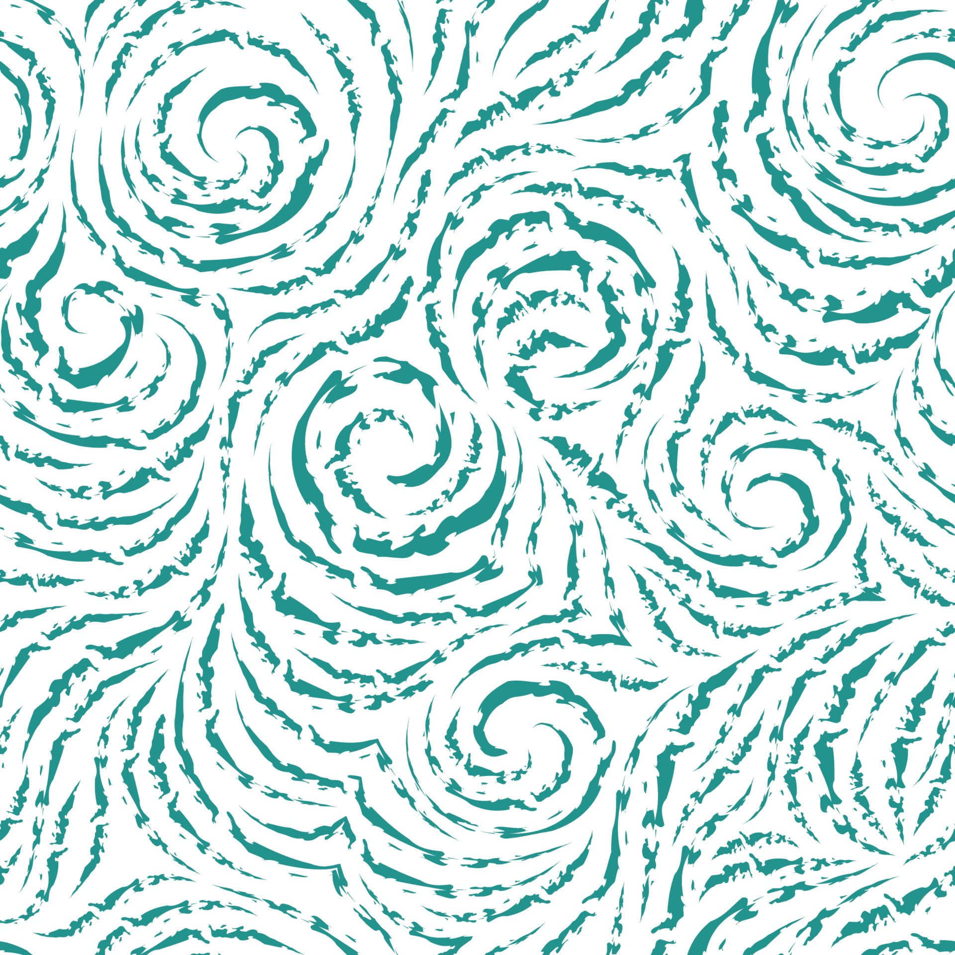 Seamless Vector Turquoise Pattern Of Broken Lines In The Form Of Circles And Spirals Blue