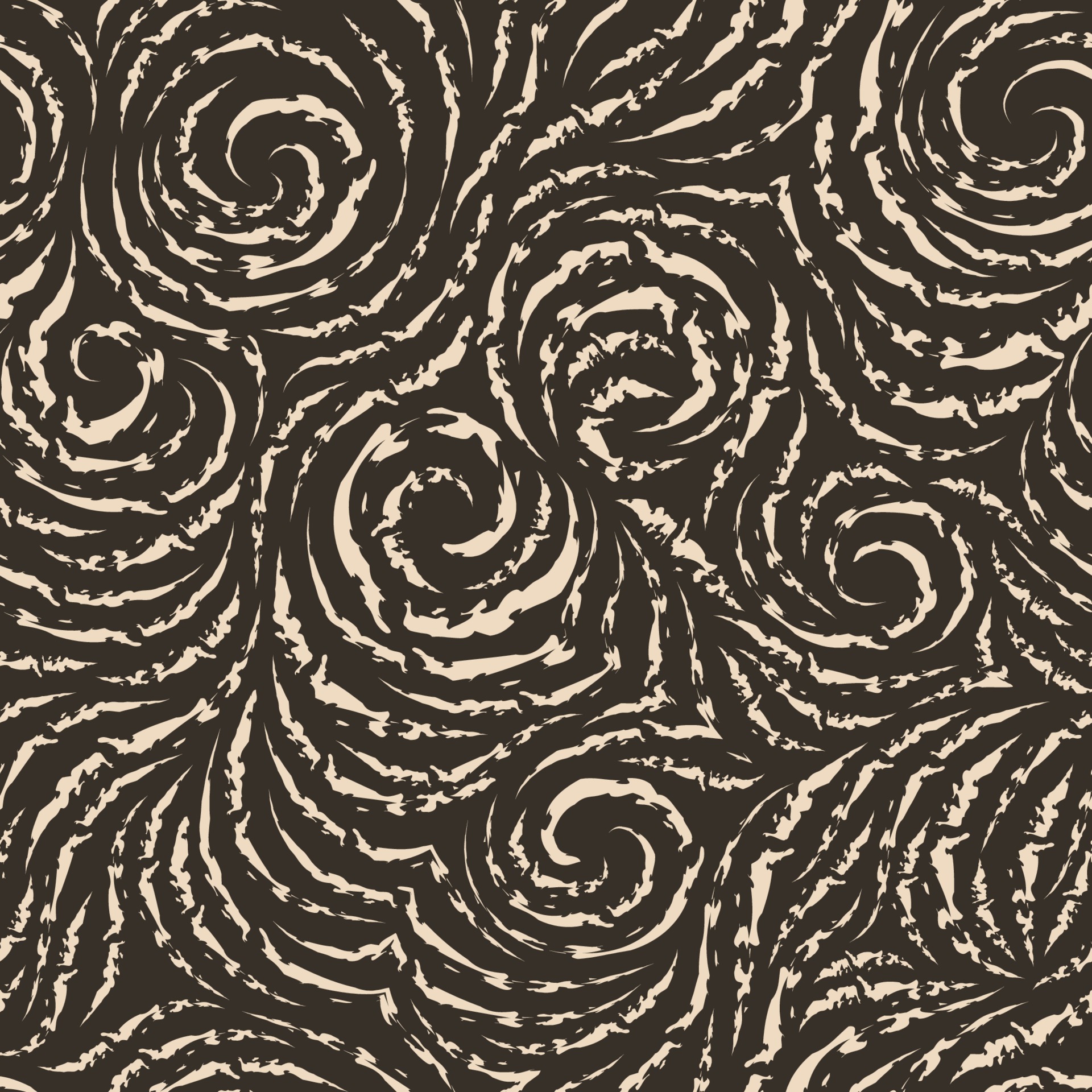 Seamless Vector Pattern Of Torn Lines In The Form Of Circles And Spirals Beige Texture For