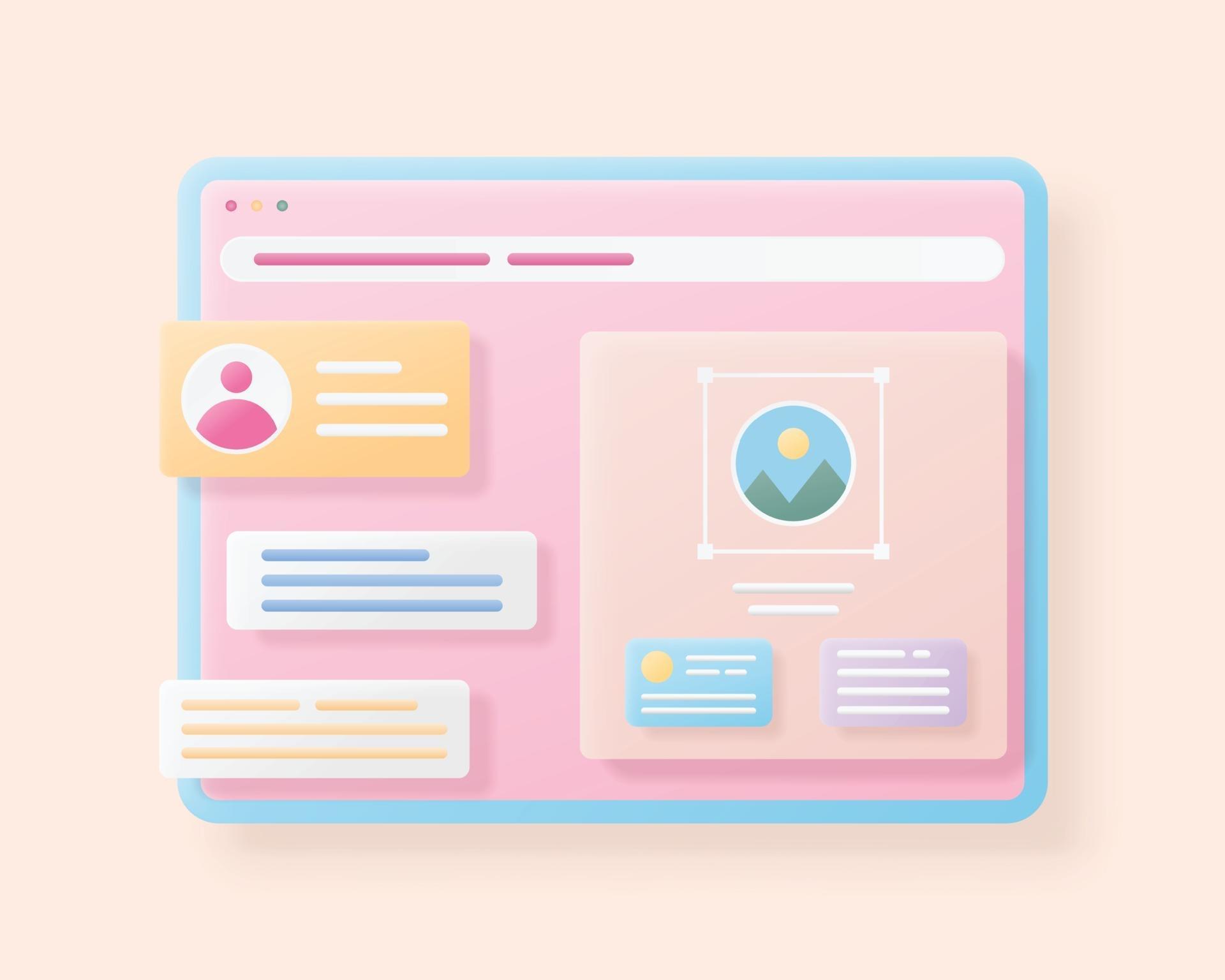 Web Page Interface Design Web Design And Web Development Concept User