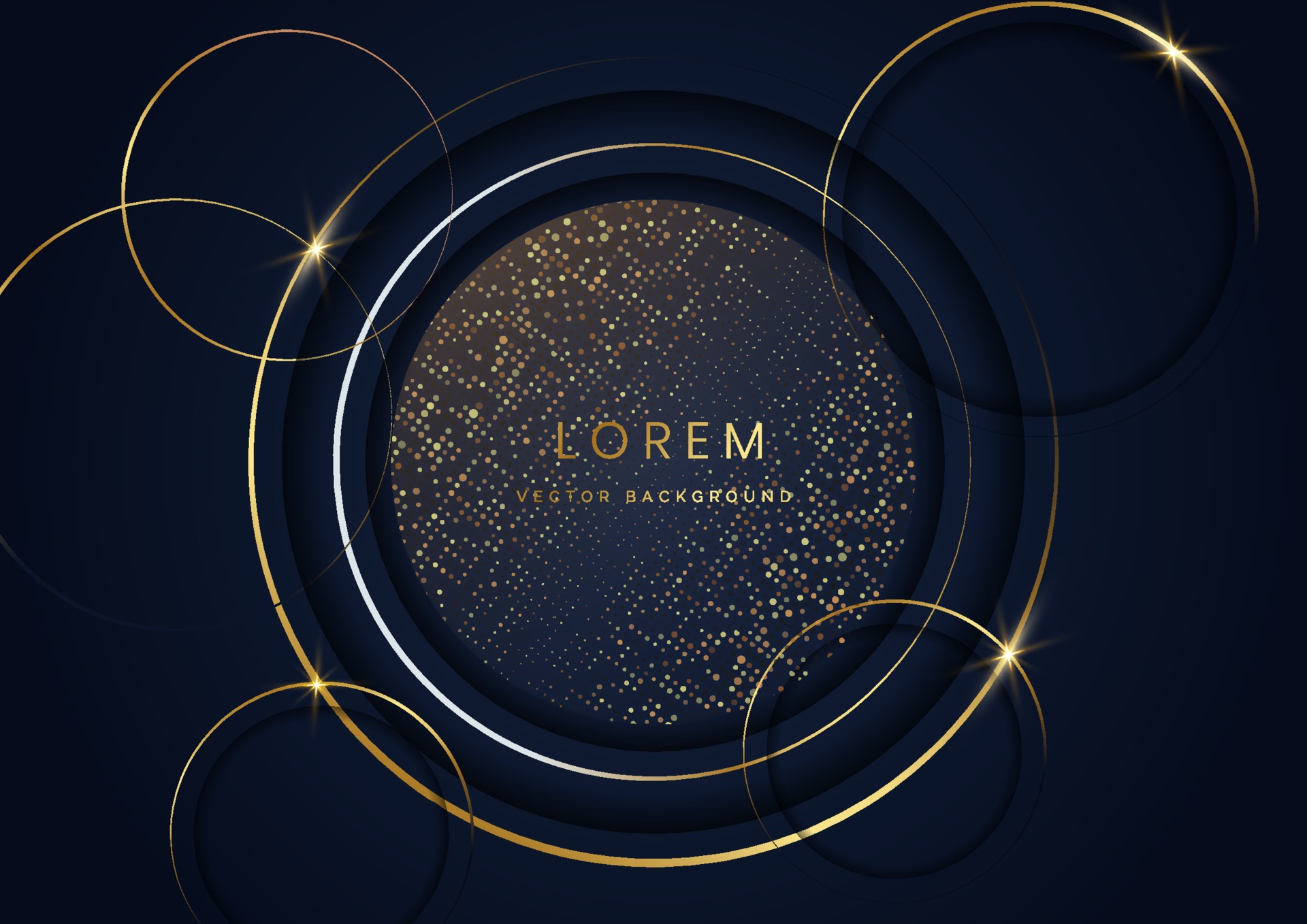 Abstract gold circles lines overlapping on blue background. 2196244 ... Abstract gold circles lines overlapping on blue background. 2196244 ...