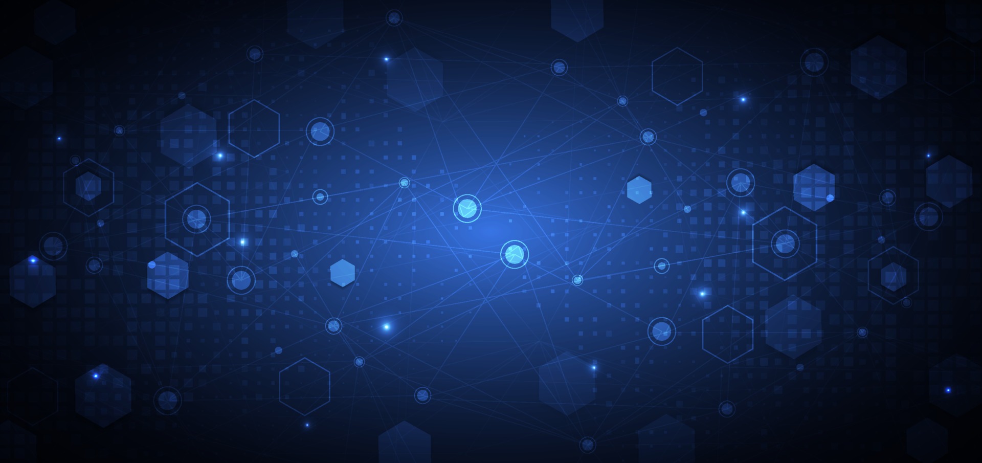 Abstract Blue Hexagon Pattern Background Medical And Science Technology Connection Concept
