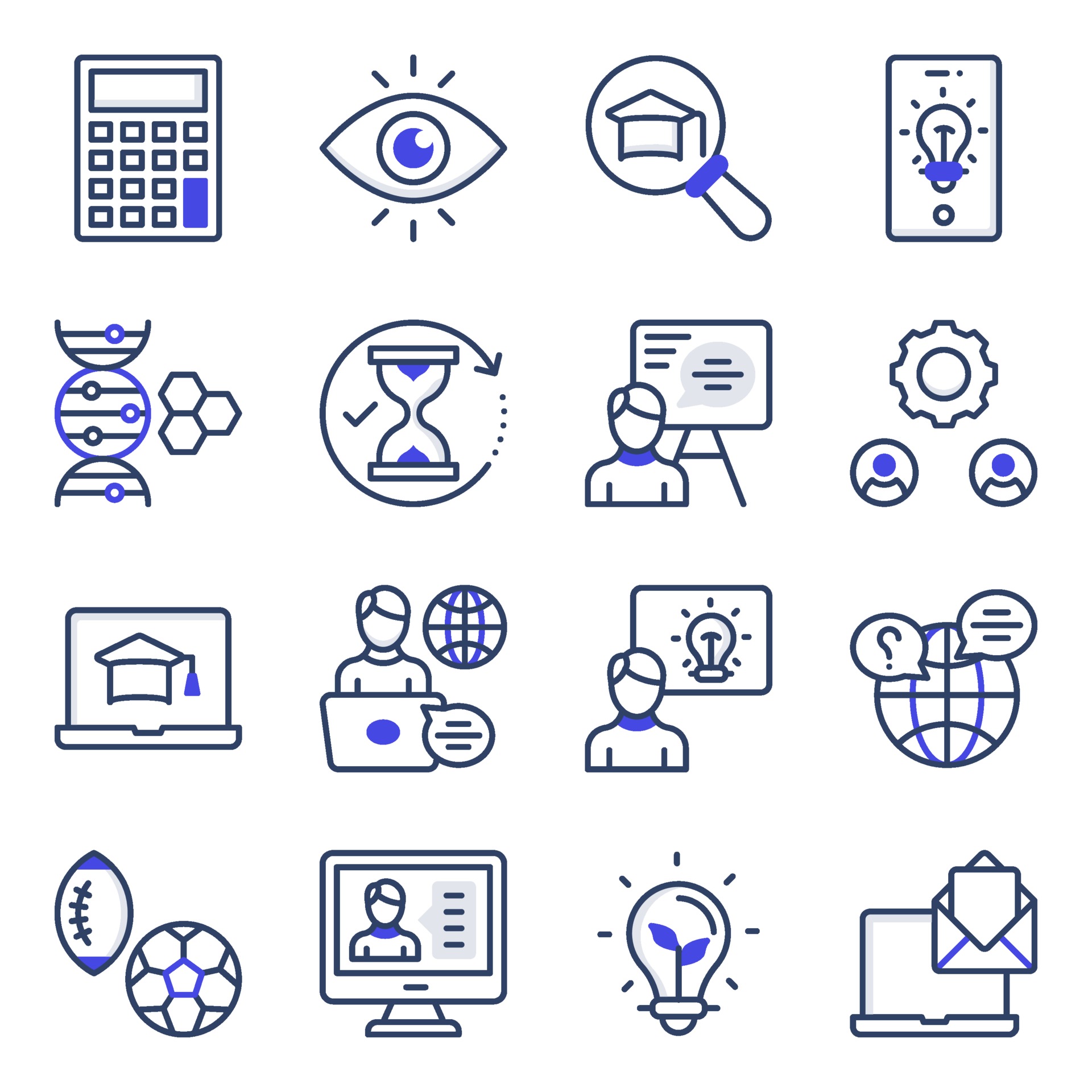 Pack of Learning Flat Icons 2196528 Vector Art at Vecteezy