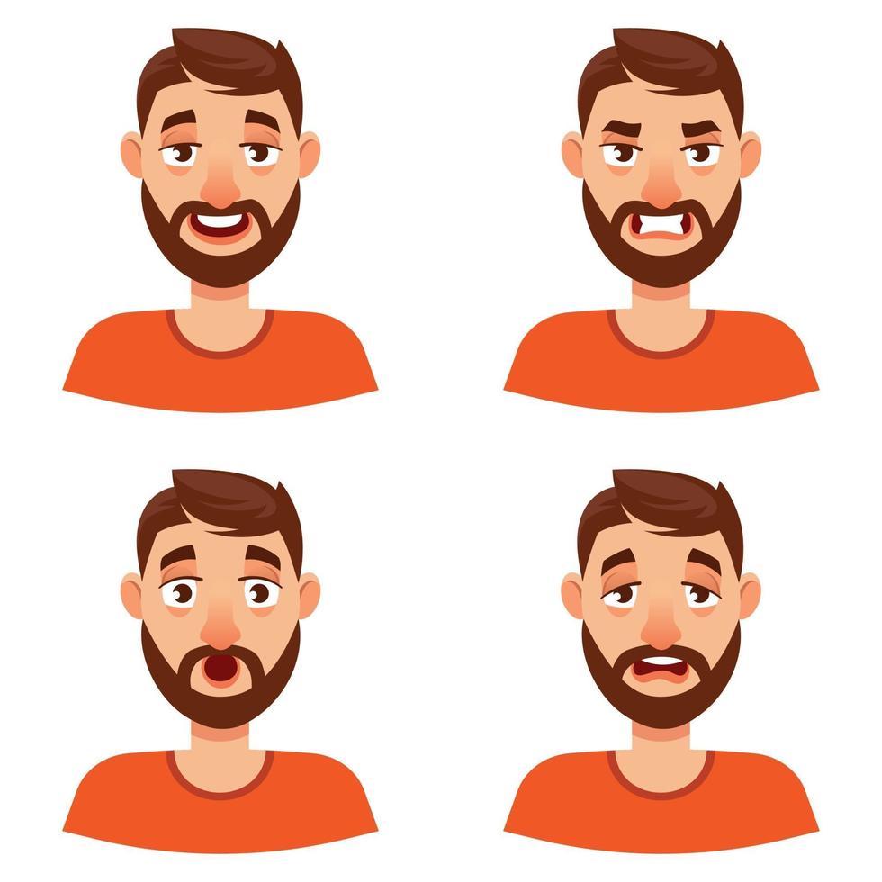 Man with different emotions. 2197673 Vector Art at Vecteezy