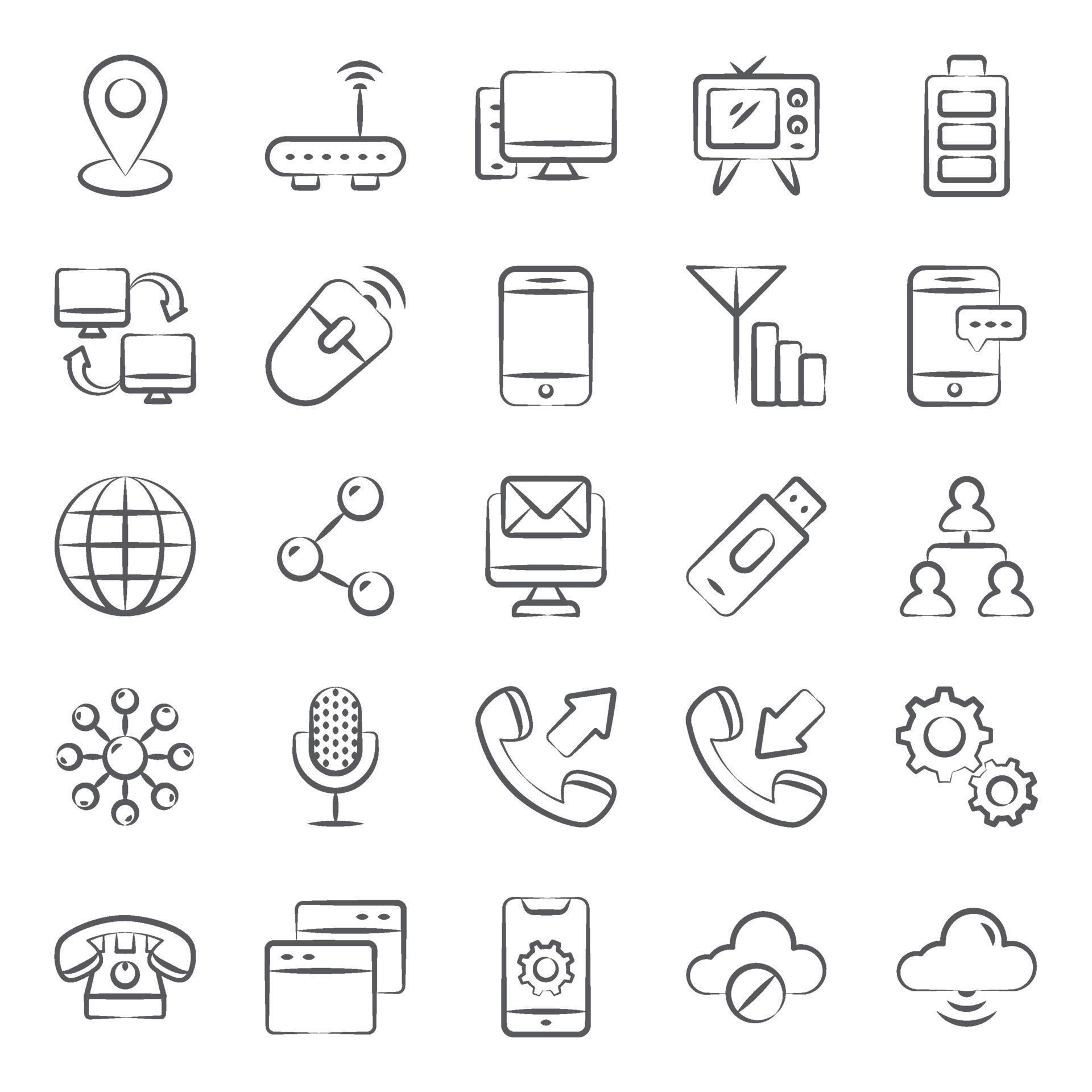 Computer Network and Communication 2199079 Vector Art at Vecteezy