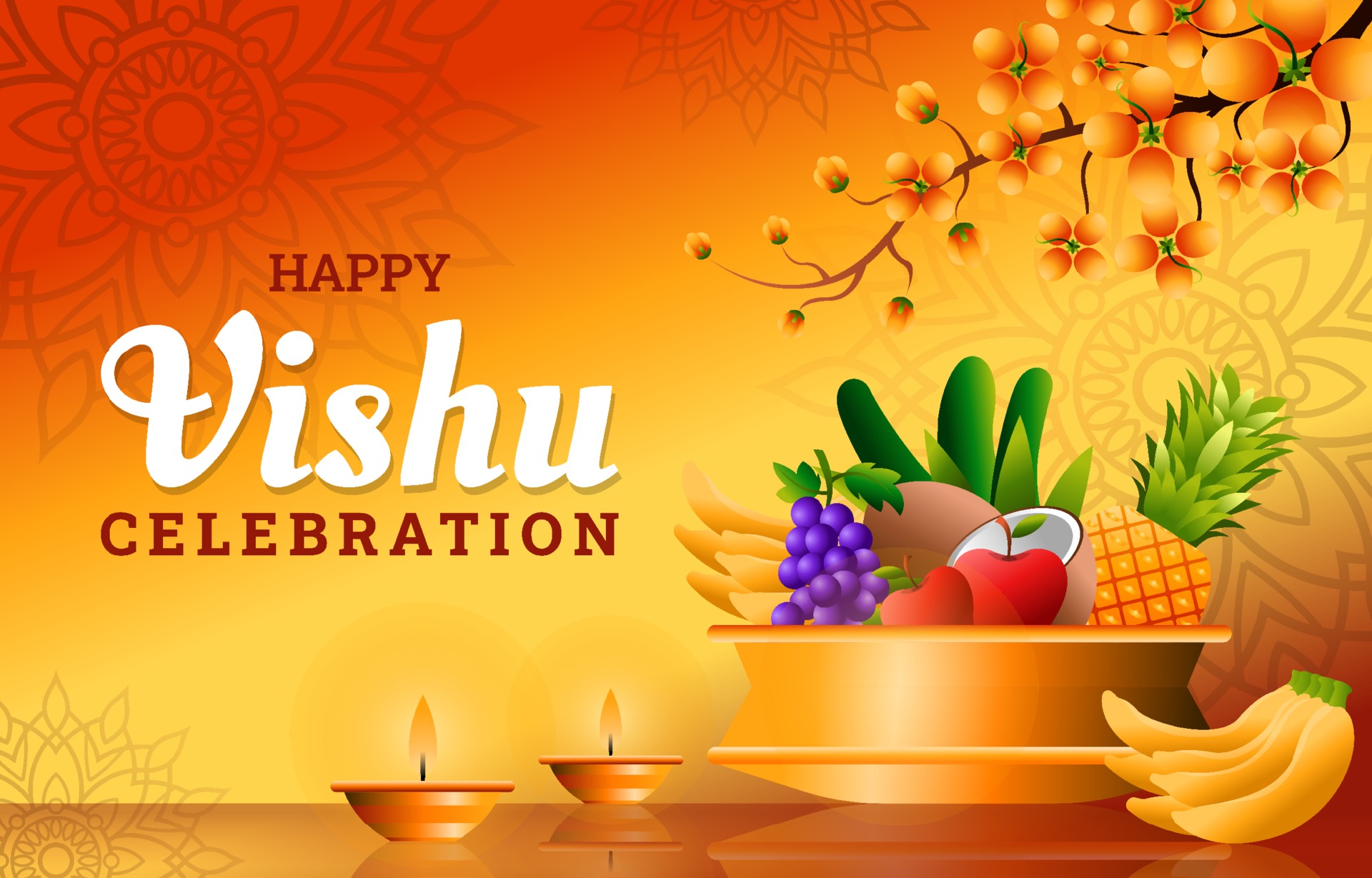 Vishu Day Celebration Realistic Gradient Background Design 2199858 Vector Art at Vecteezy