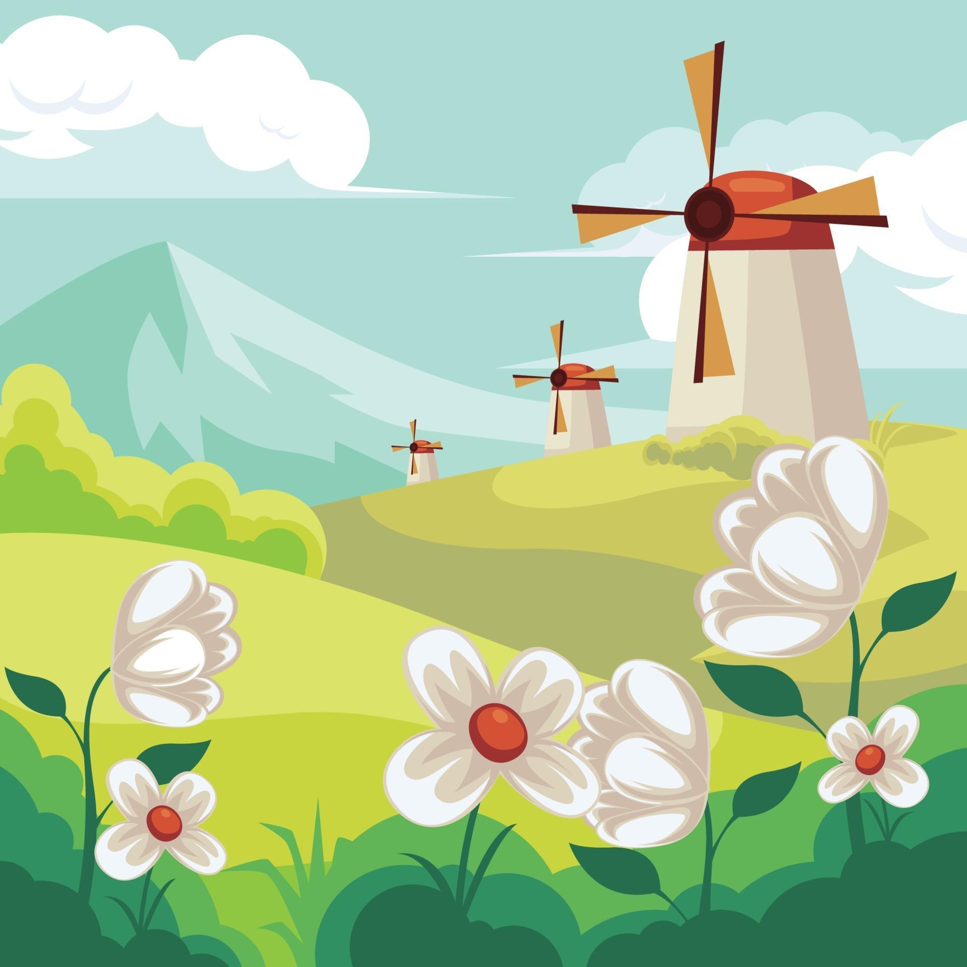 Beautiful Spring Landscape Background 2200066 Vector Art at Vecteezy