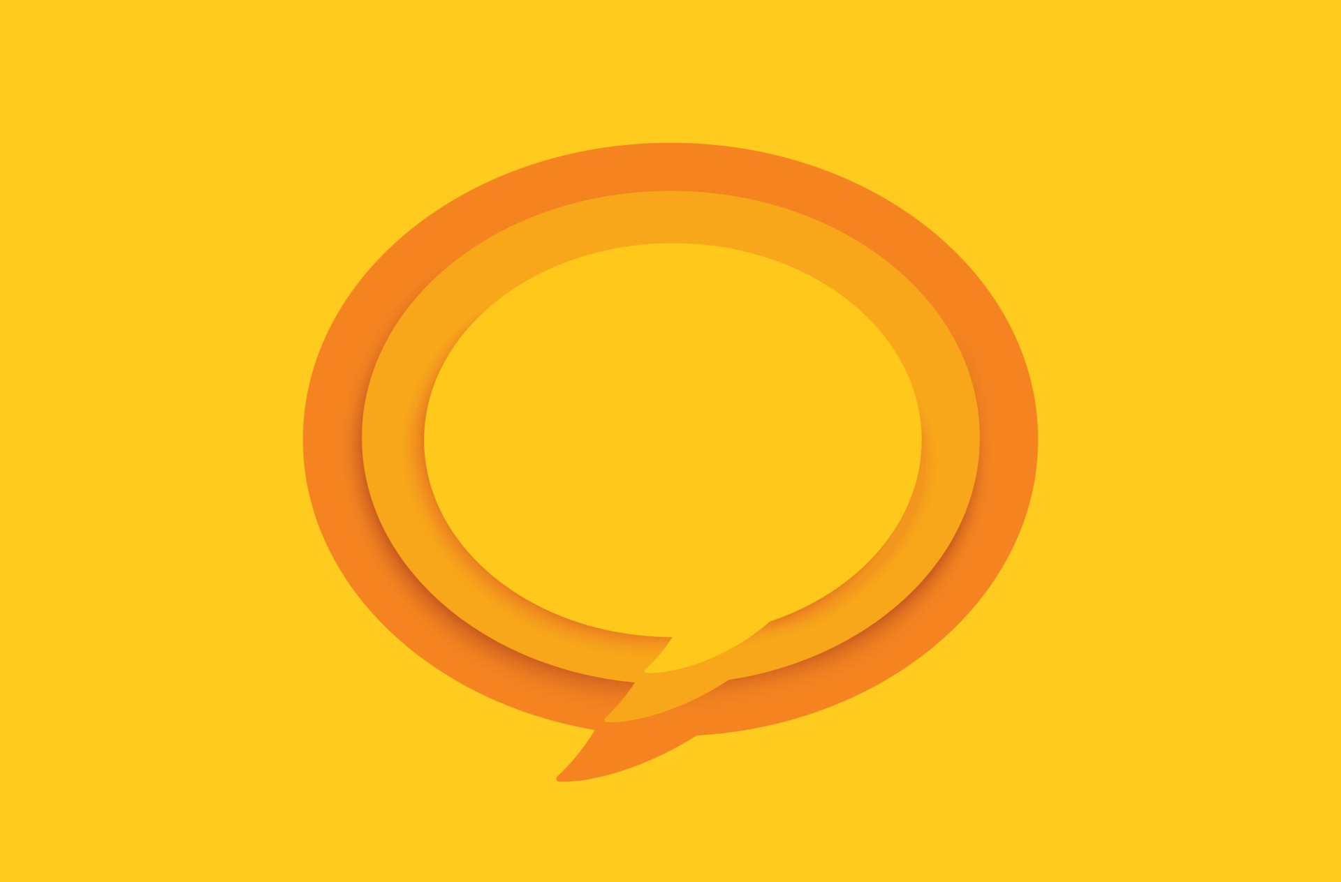 yellow blank speech bubble on yellow background. vector illustration ...