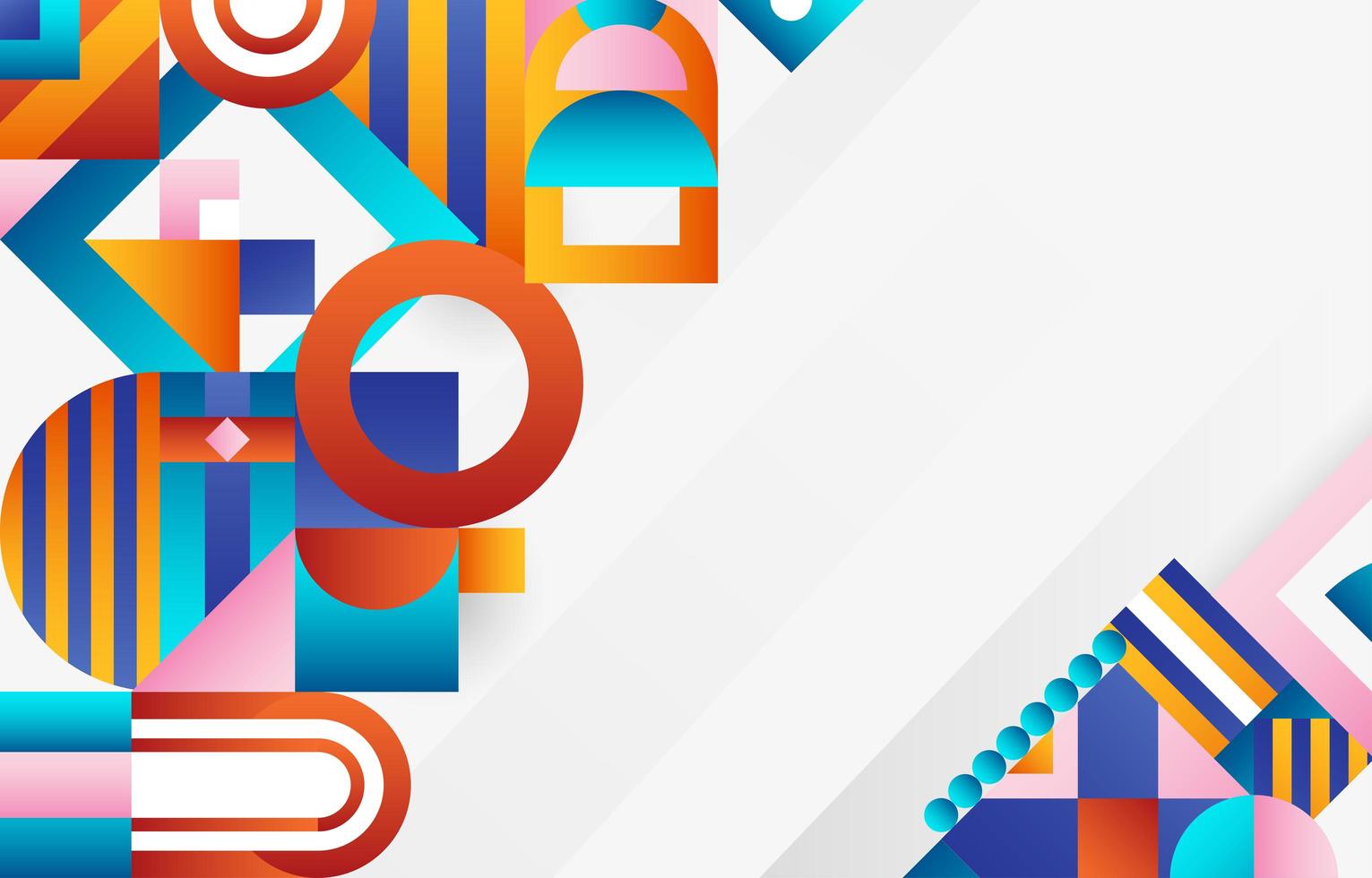 Overlapping Geometric Shapes Gradient Background 2204182 Vector Art at ...