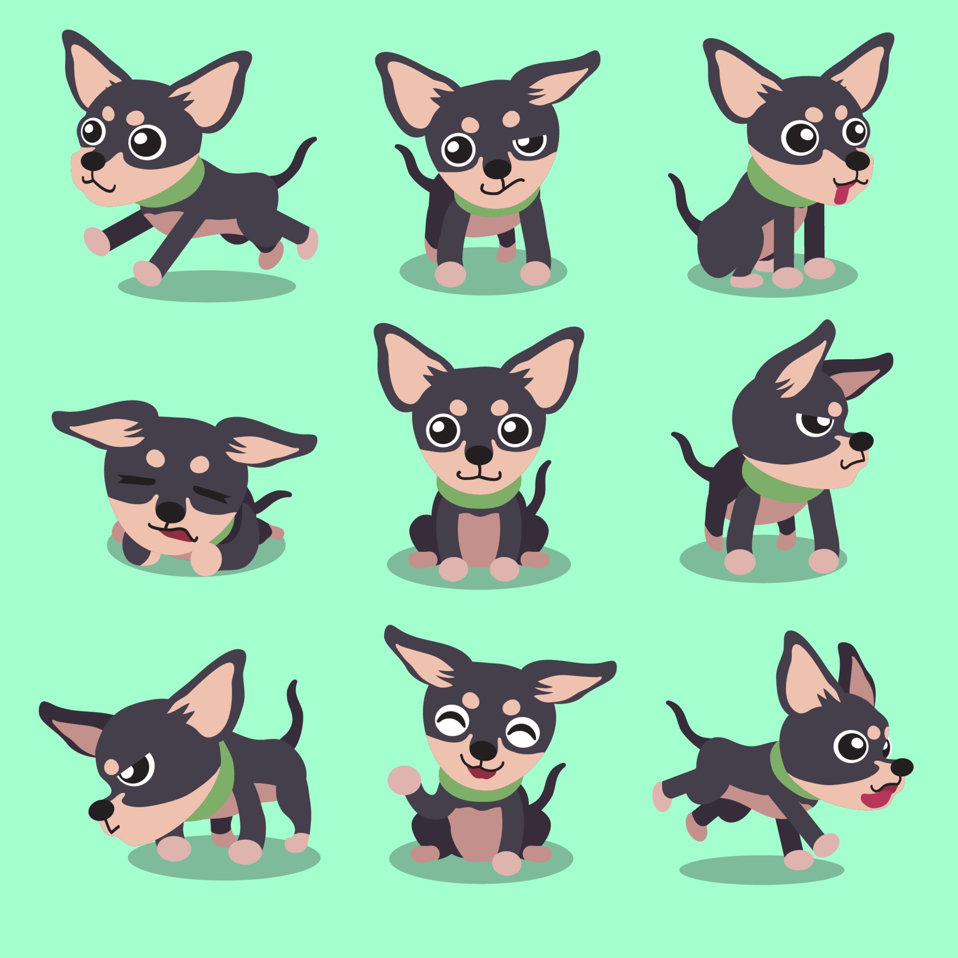 Cartoon character chihuahua dog poses 2204341 Vector Art at Vecteezy Cartoon character chihuahua dog poses 2204341 Vector Art at Vecteezy
