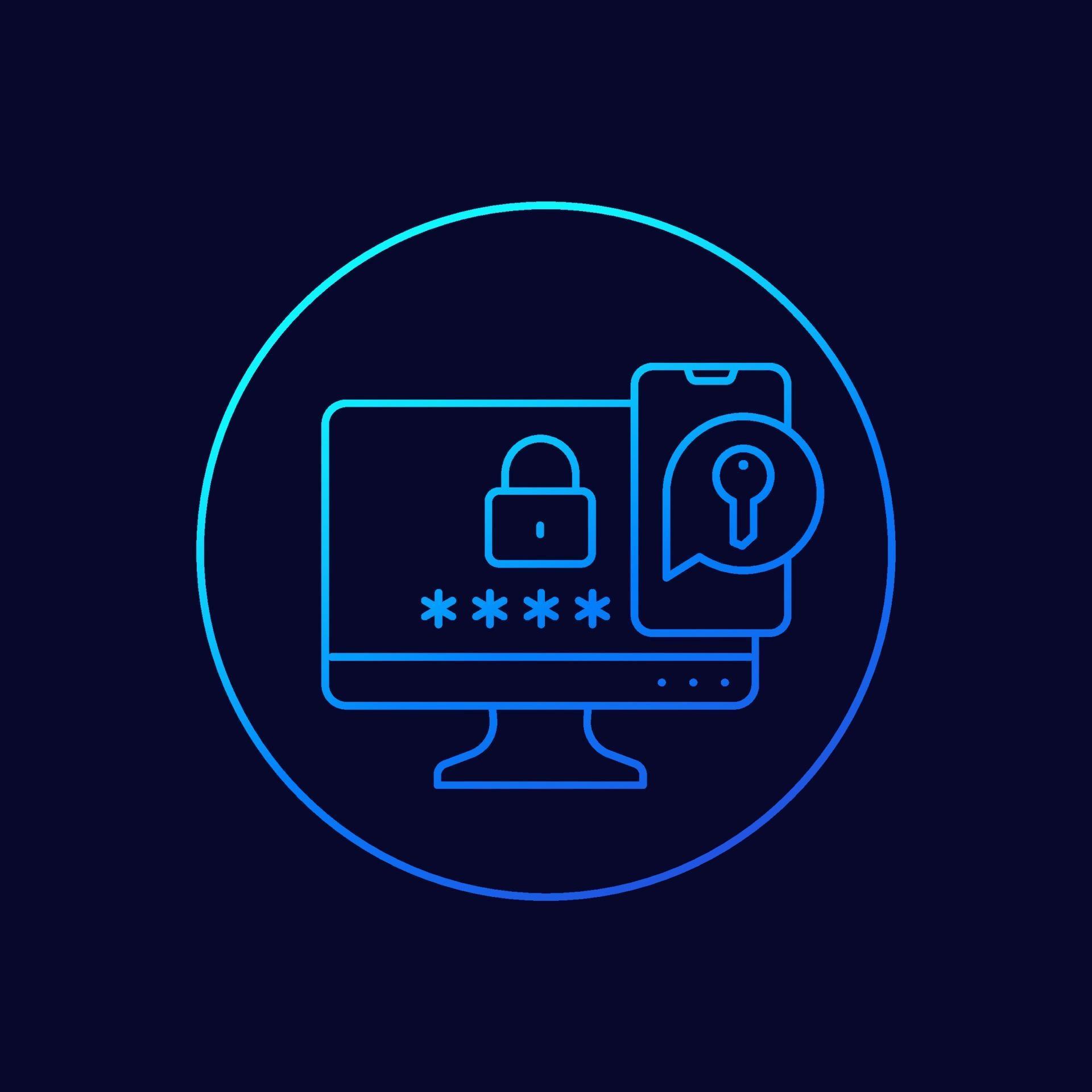 authentication in two steps, vector linear icon 2204579 Vector Art at ...