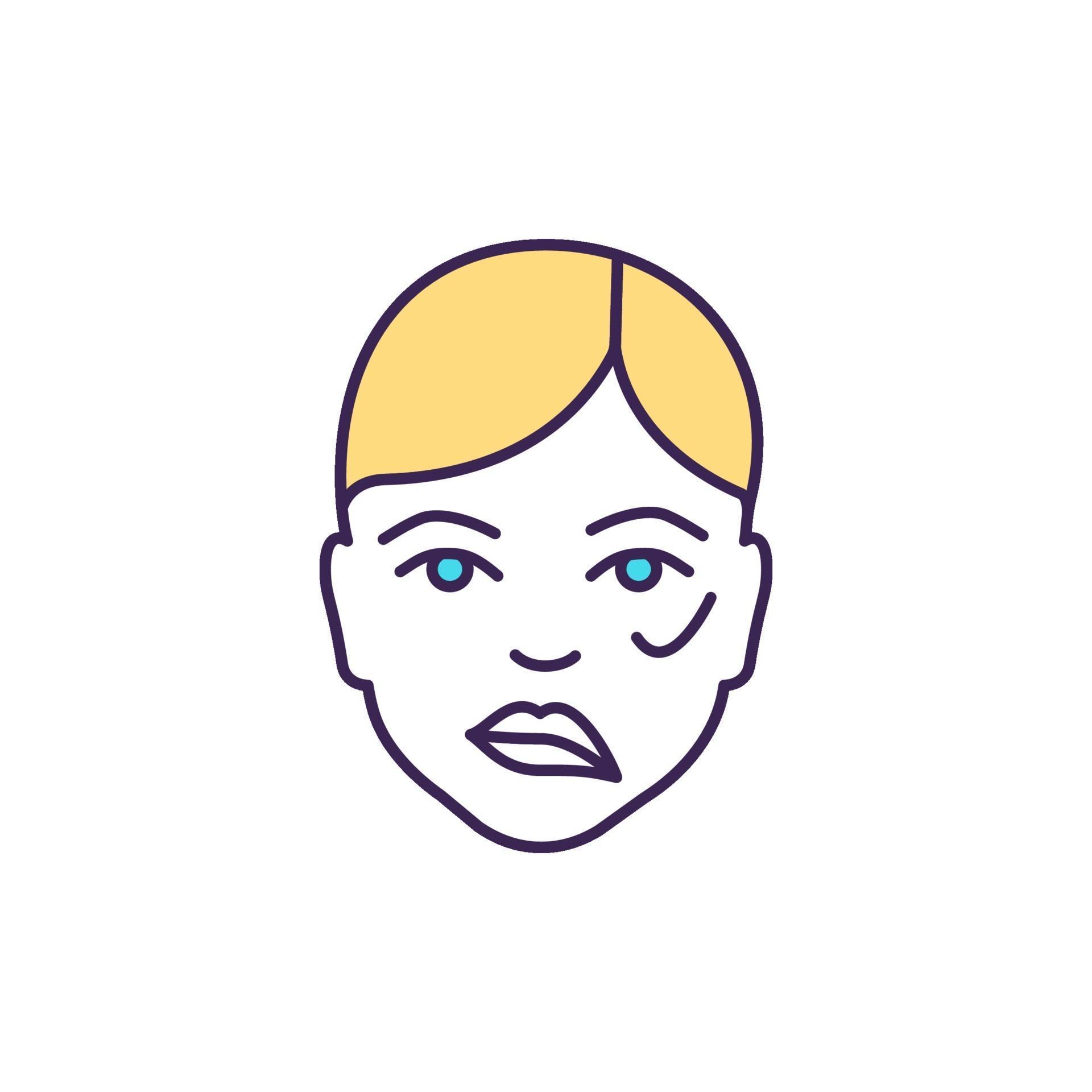 Facial Droop In Stroke Rgb Color Icon 2206279 Vector Art At Vecteezy