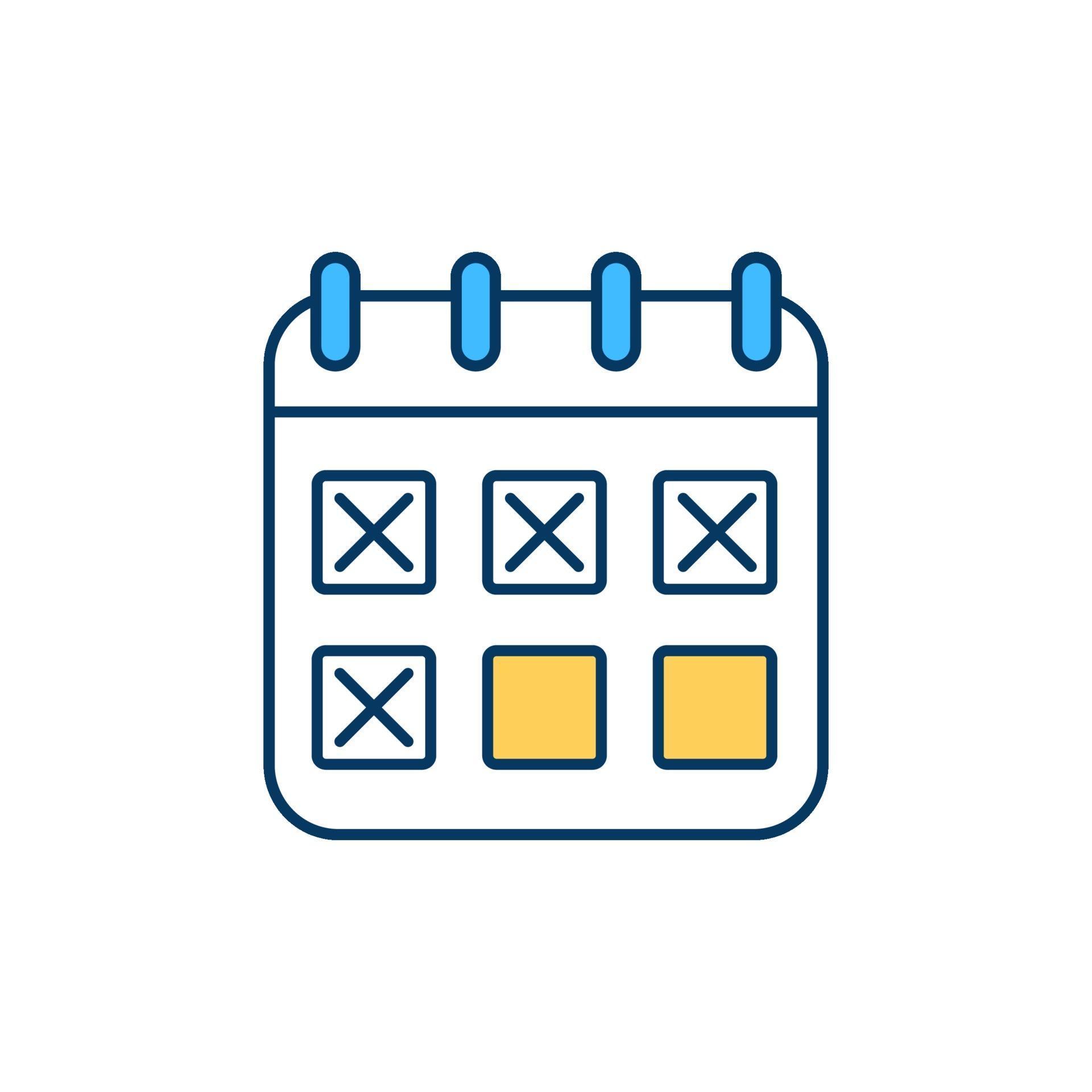 Schedule creation for tasks RGB color icon 2206303 Vector Art at Vecteezy