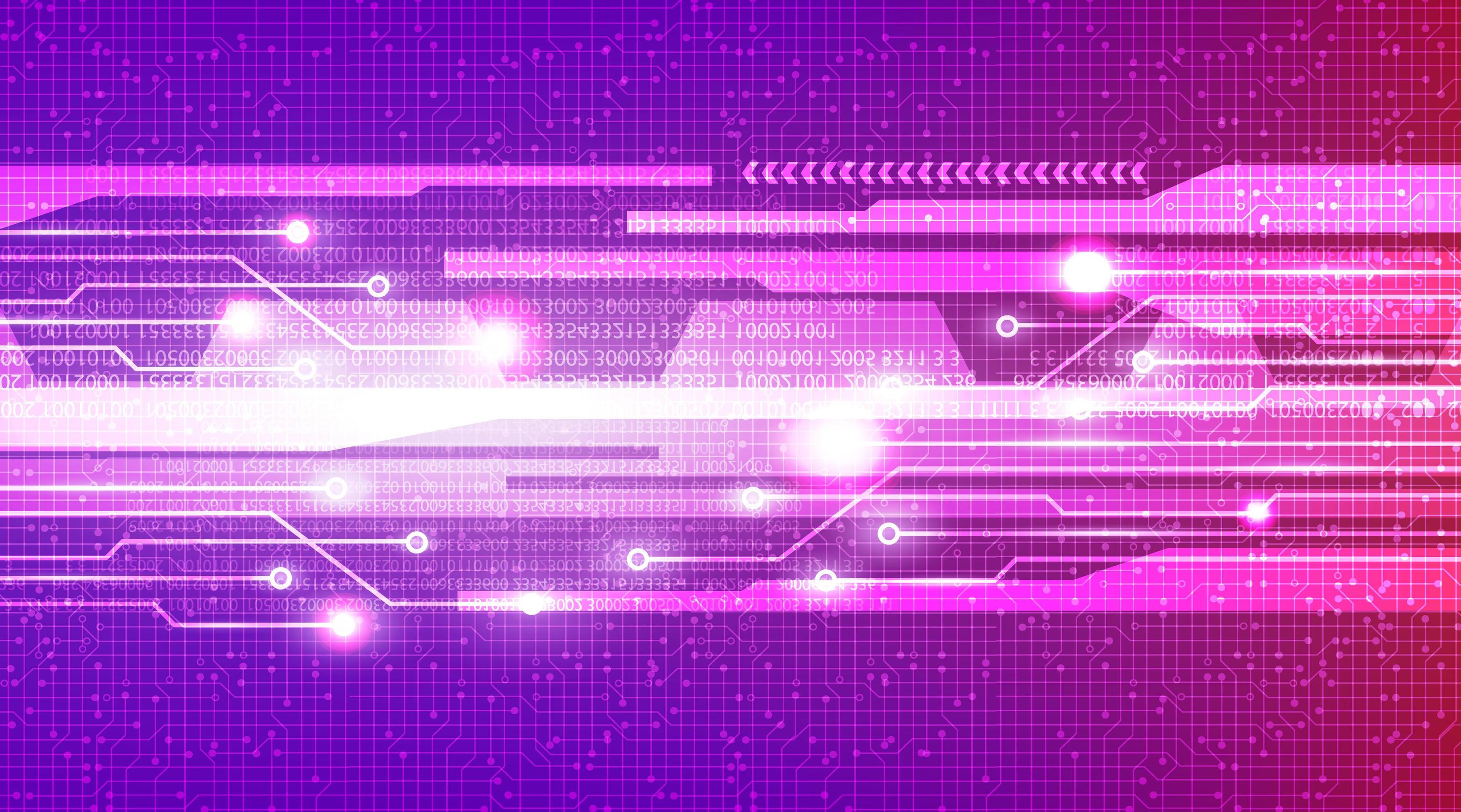 Futuristic Speed Light On Circuit Microchip Technology Background
