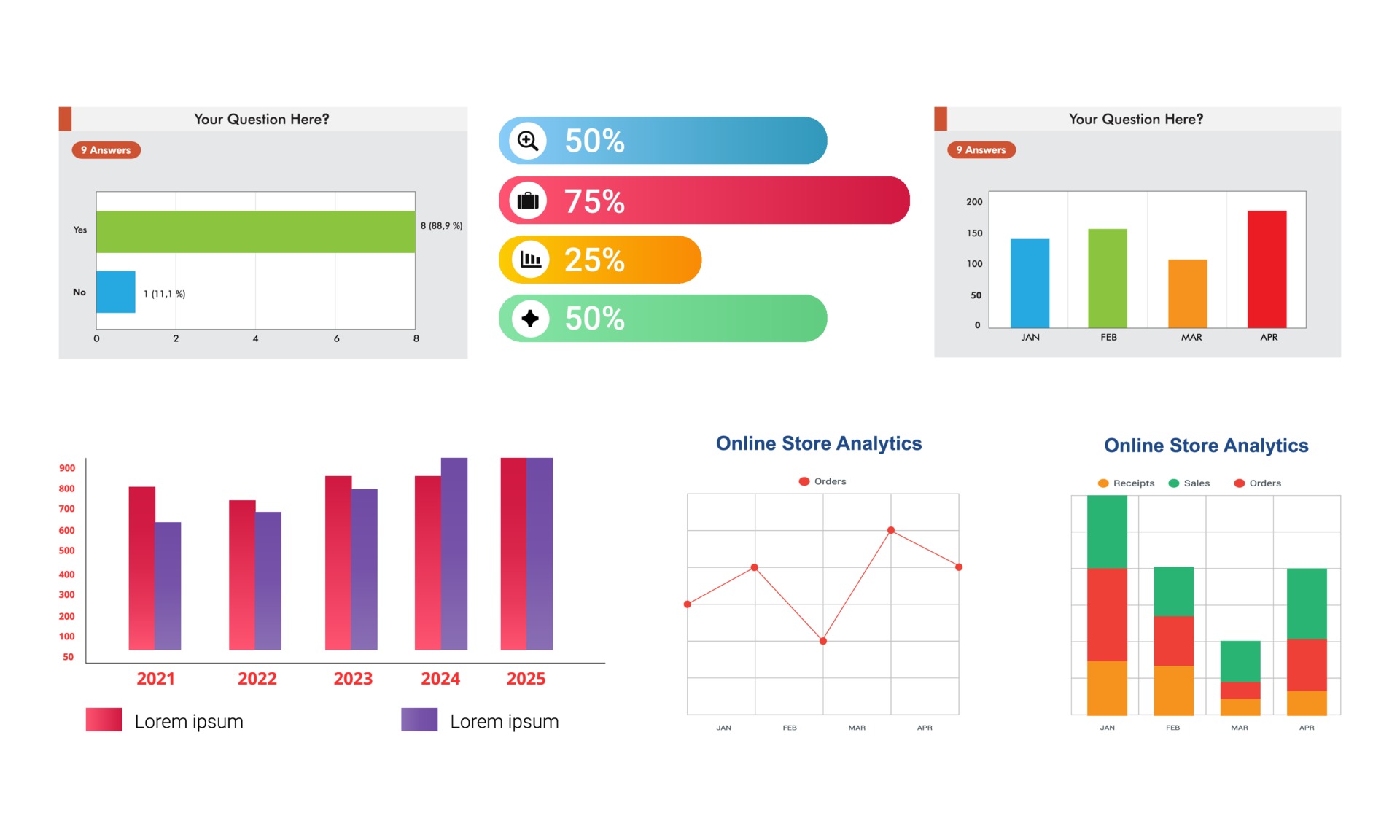 Statistics Graphs Infographic Set 2209569 Vector Art at Vecteezy