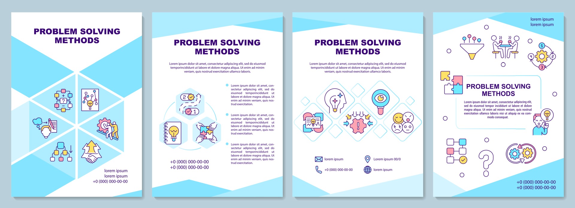 Problem solving method brochure template 2209753 Vector Art at Vecteezy