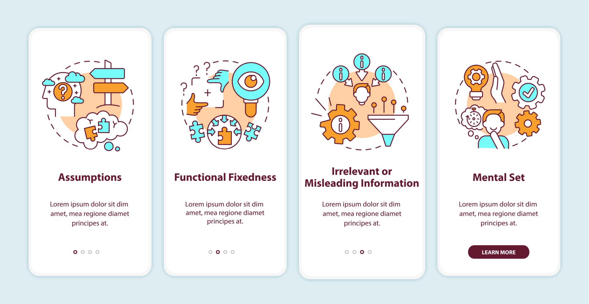 Problem Solving Obstacles Onboarding Mobile App Page Screen With Concepts 2210018 Vector Art At