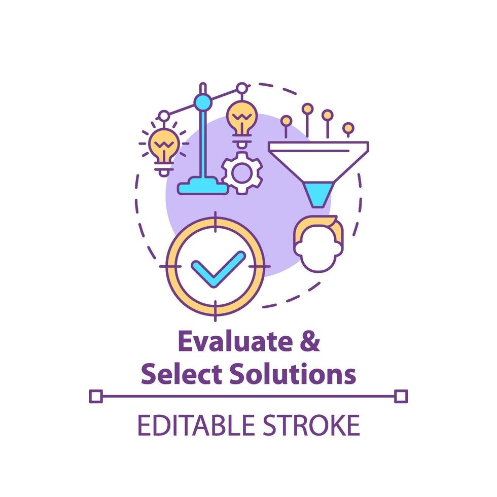 Evaluate and select solutions concept icon 2210062 Vector Art at Vecteezy Evaluate and select solutions concept icon 2210062 Vector Art at Vecteezy
