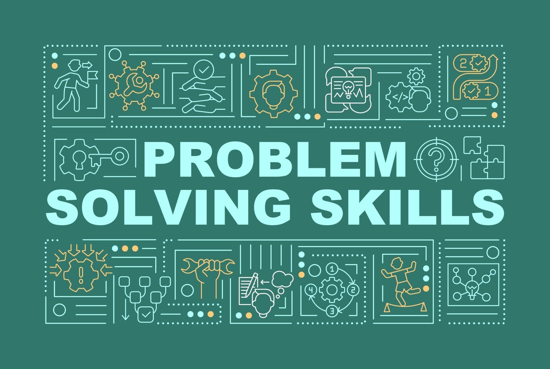 Problem solving skills boost word concepts banner 2210073 Vector Art at ...