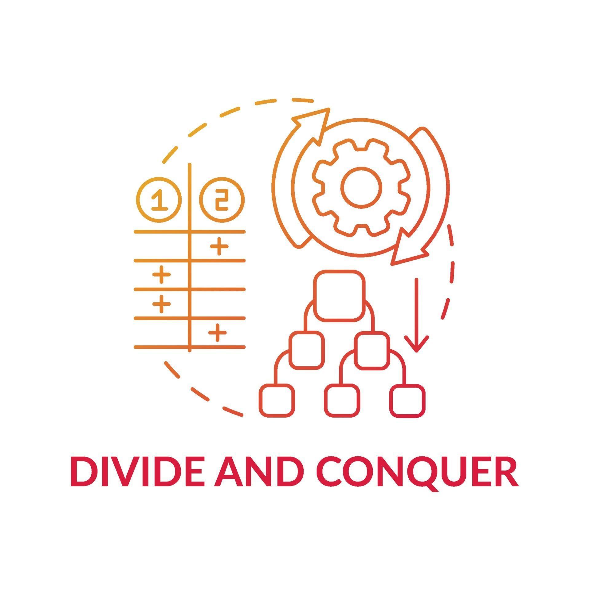 Divide and conquer red gradient concept icon 2210465 Vector Art at Vecteezy Divide and conquer red gradient concept icon 2210465 Vector Art at Vecteezy